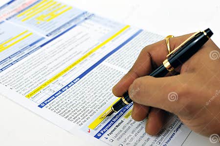Signing insurance form stock photo. Image of office, form - 12242146
