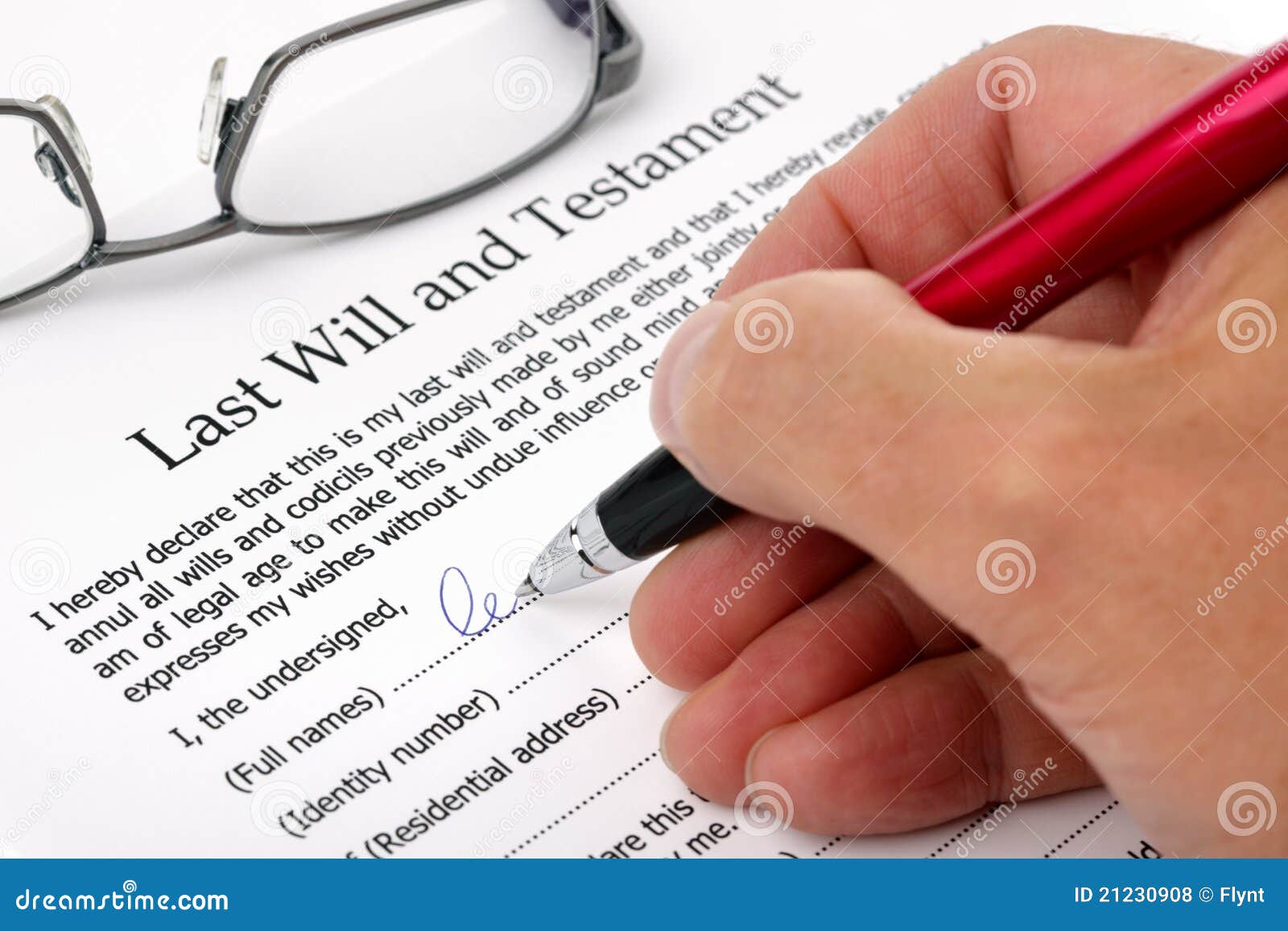 Signing Last Will and Testament Stock Photo - Image of legal, wealth ...