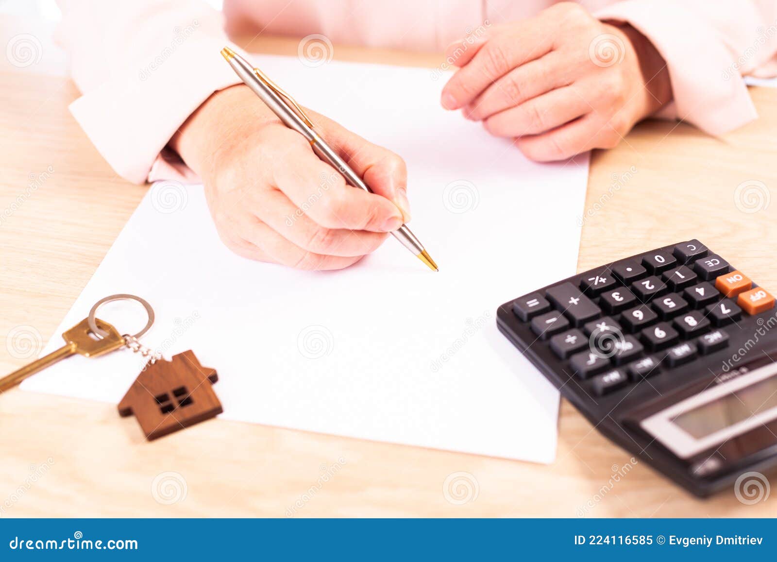 Signing a Lease, the Realtor Signs a Lease Stock Image - Image of ...