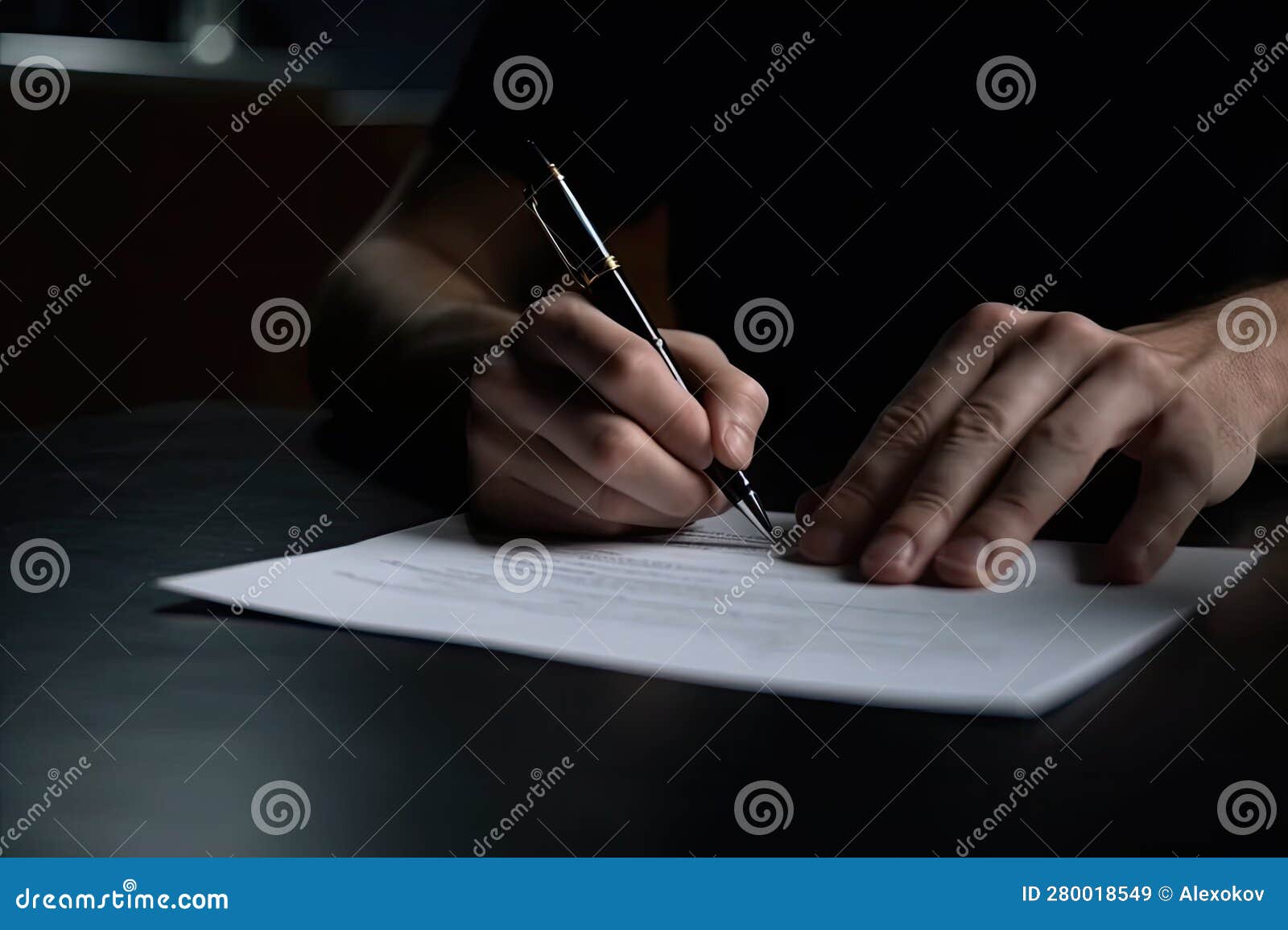 Signing Legal Documents with a Pen. Stock Illustration - Illustration ...