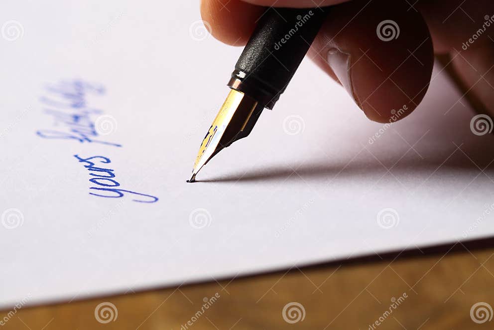 Signing a letter stock image. Image of signed, write - 16414117