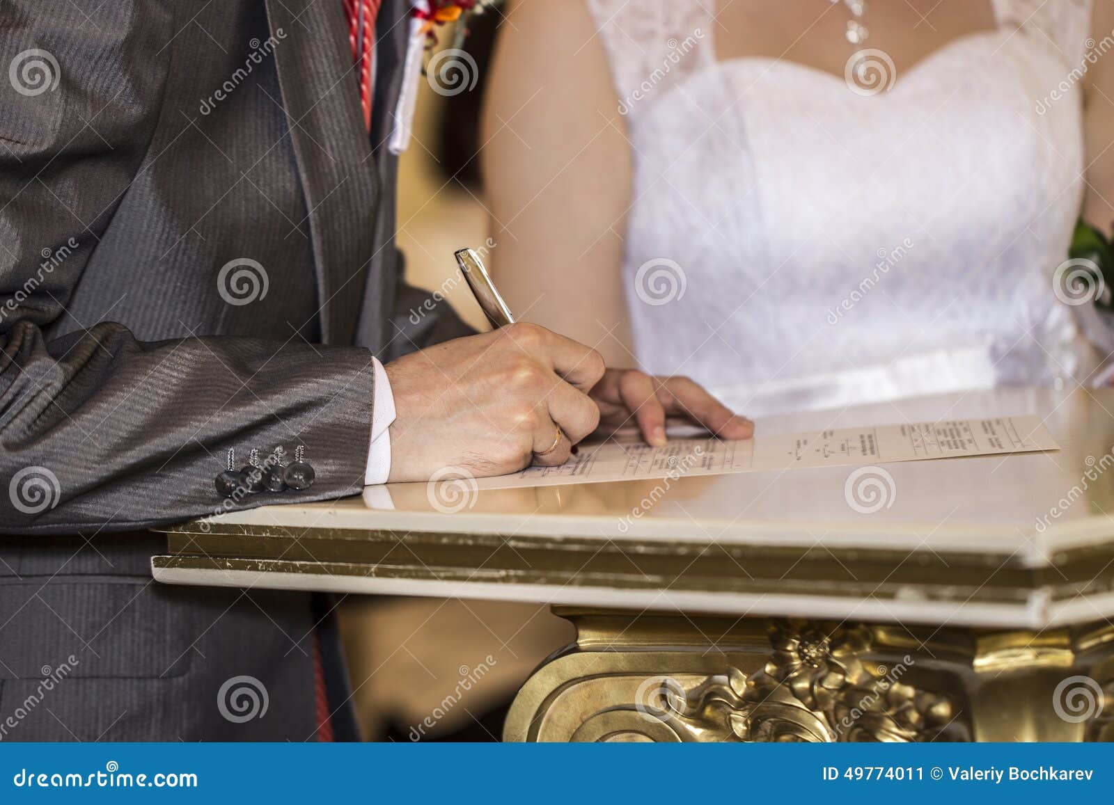 The Signing of the Marriage Contract Stock Image - Image of wedding ...