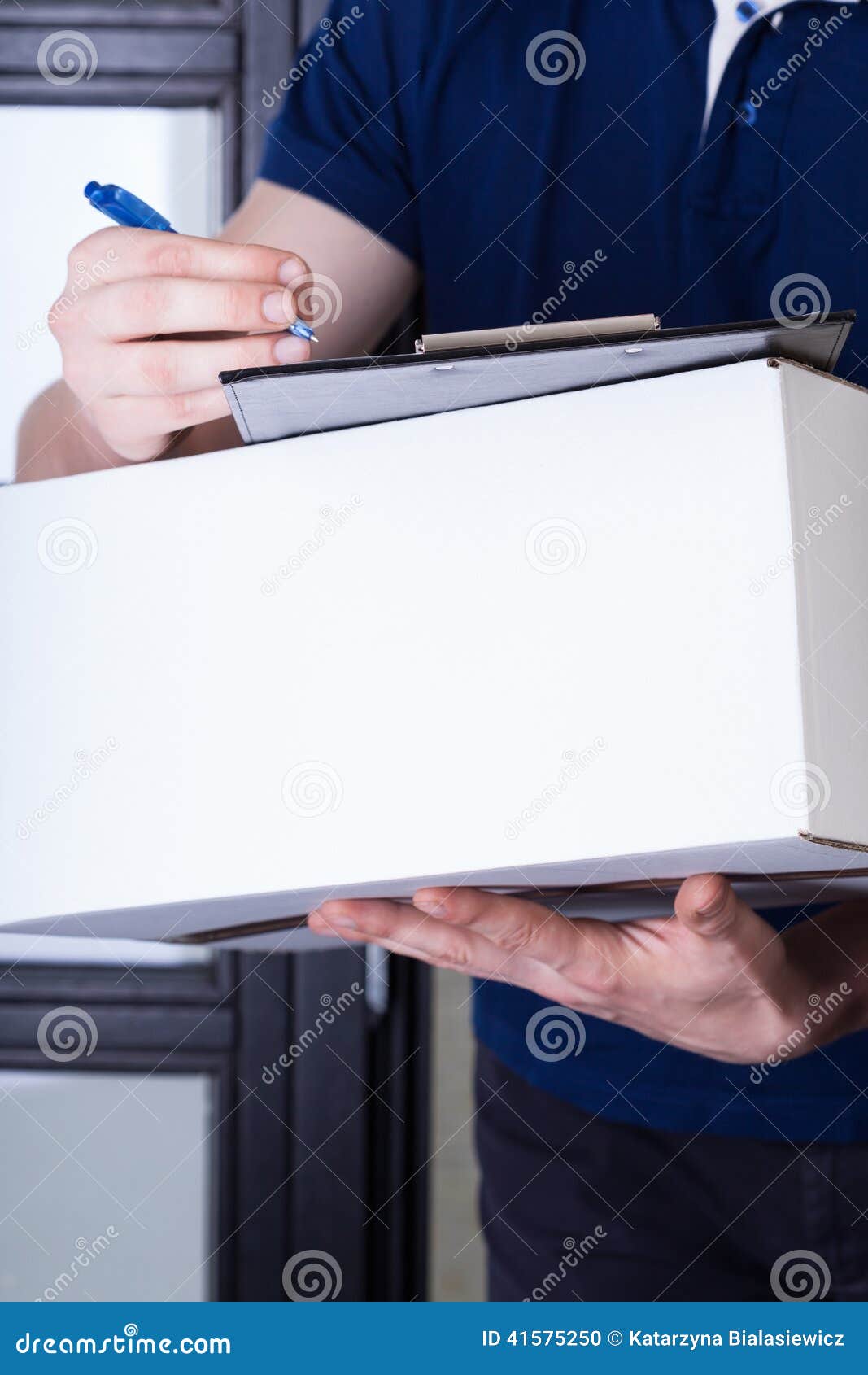 Signing a package stock photo. Image of present, accepting - 41575250