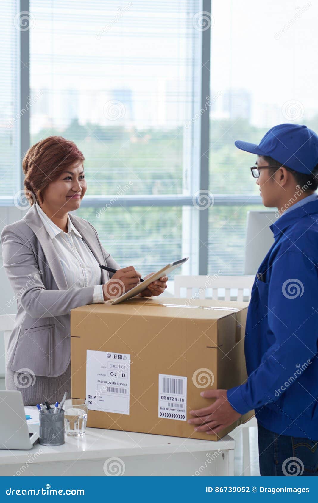 Signing for parcel stock photo. Image of deliver, service - 86739052