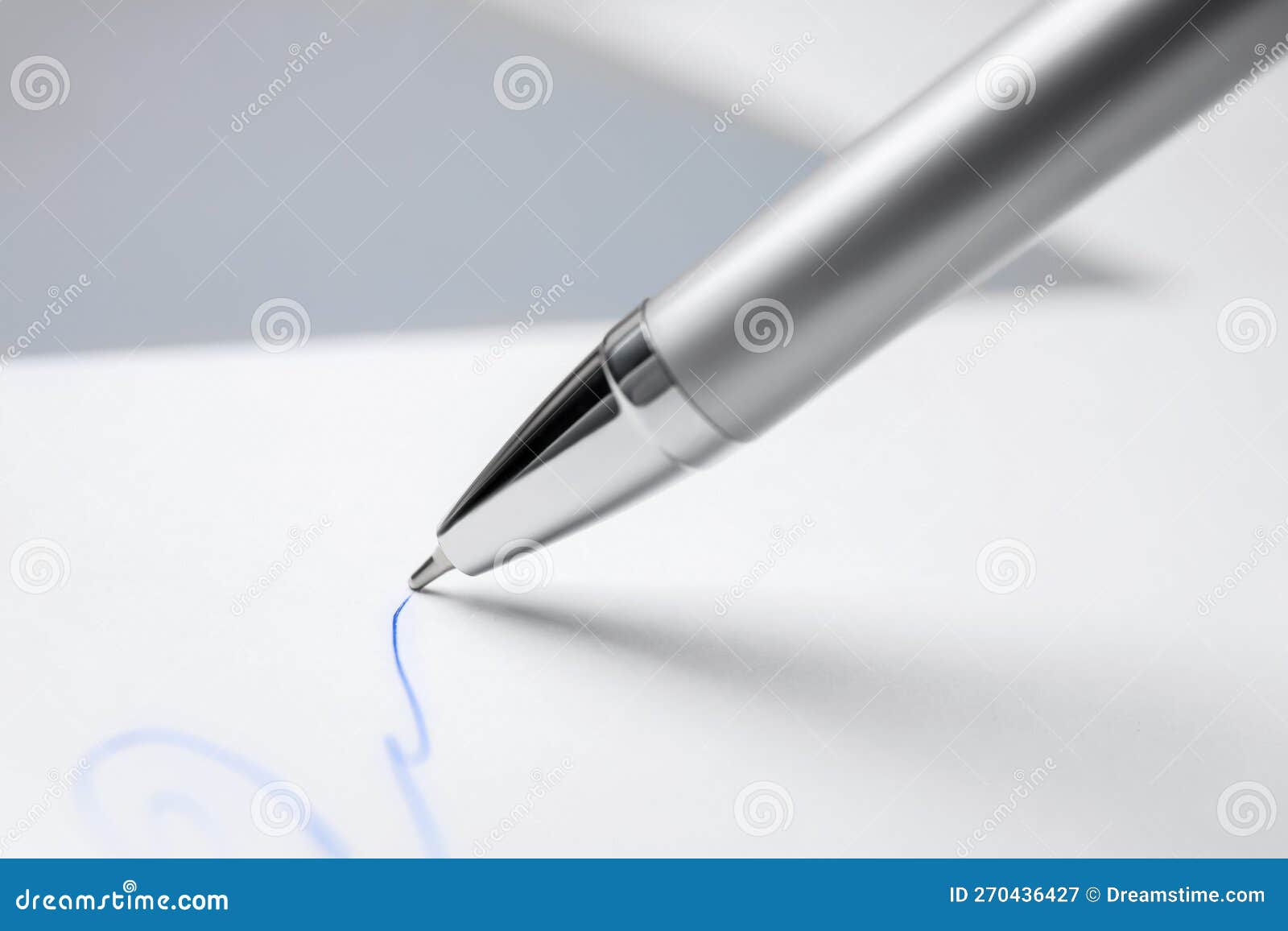 Signing on Sheet of White Paper with Pen, Closeup Stock Image - Image ...