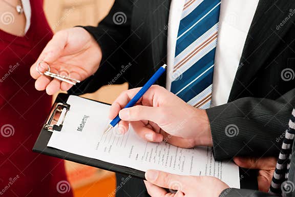 Signing tenant agreement stock photo. Image of customer - 19404754