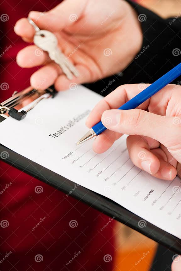 Signing tenant agreement stock photo. Image of caucasian - 19404784