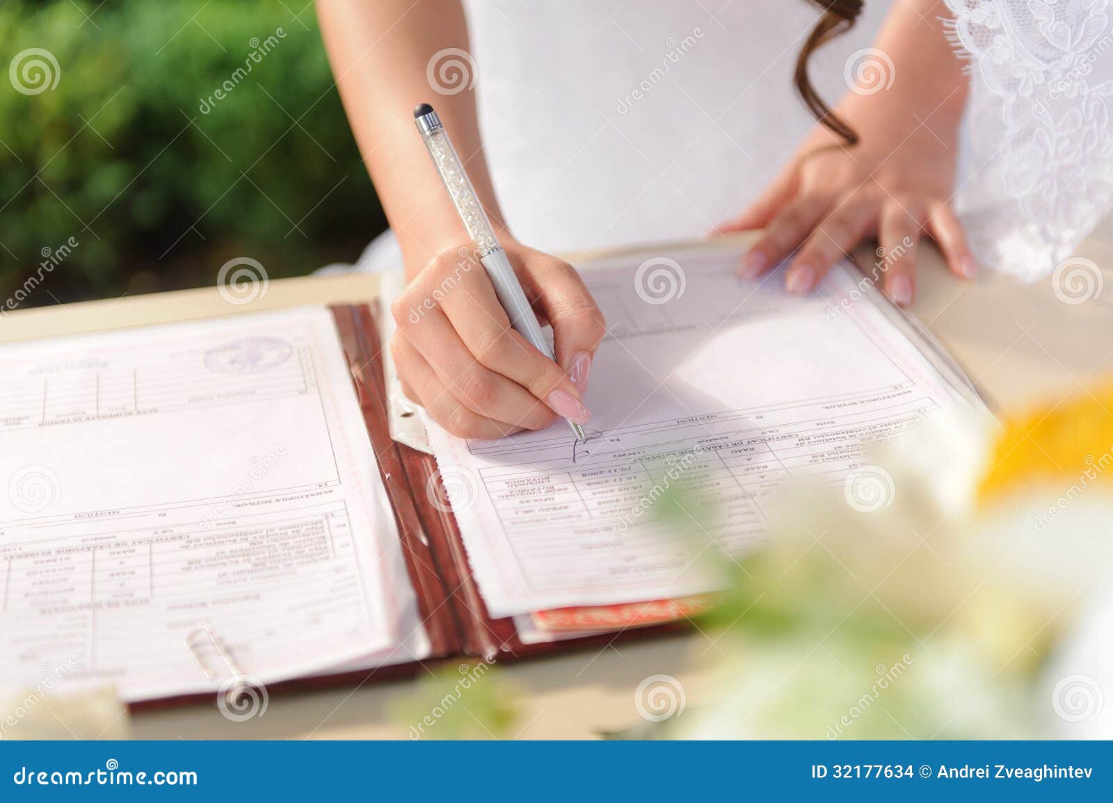 Signing Wedding Certificate Stock Photo - Image of family, agreement ...