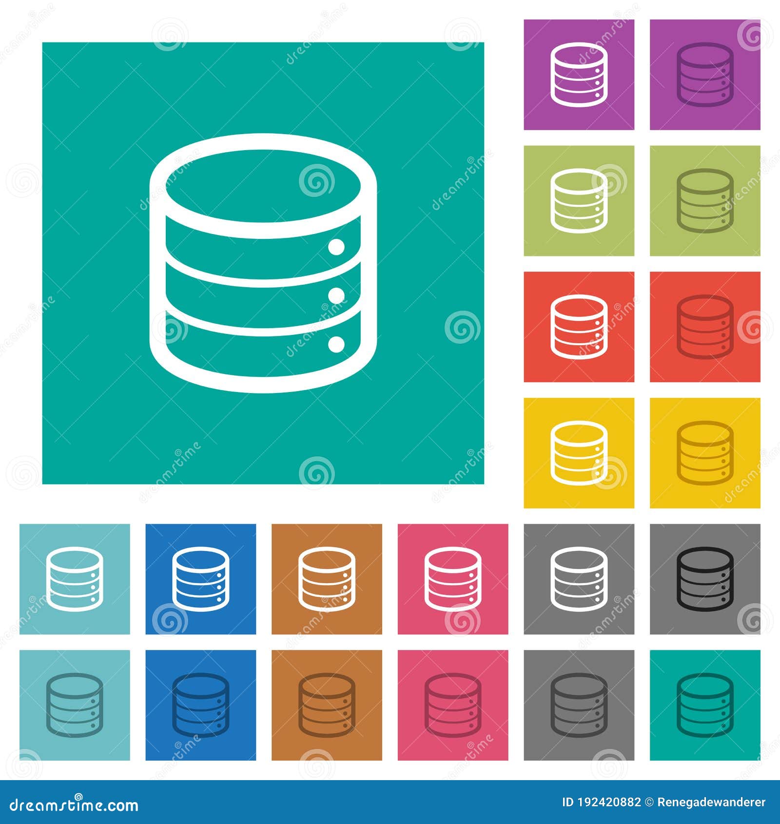 Signle Database Square Flat Multi Colored Icons Stock Vector ... Signle Database Square Flat Multi Colored Icons Stock Vector ...