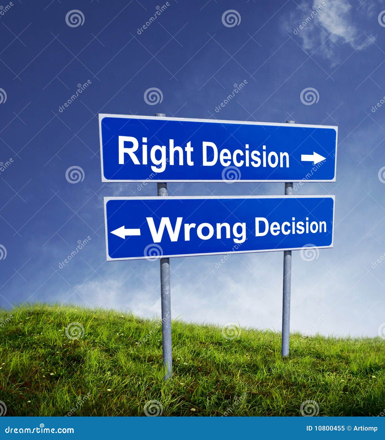 Signle: Right and Wrong Decision Stock Illustration - Illustration of ...