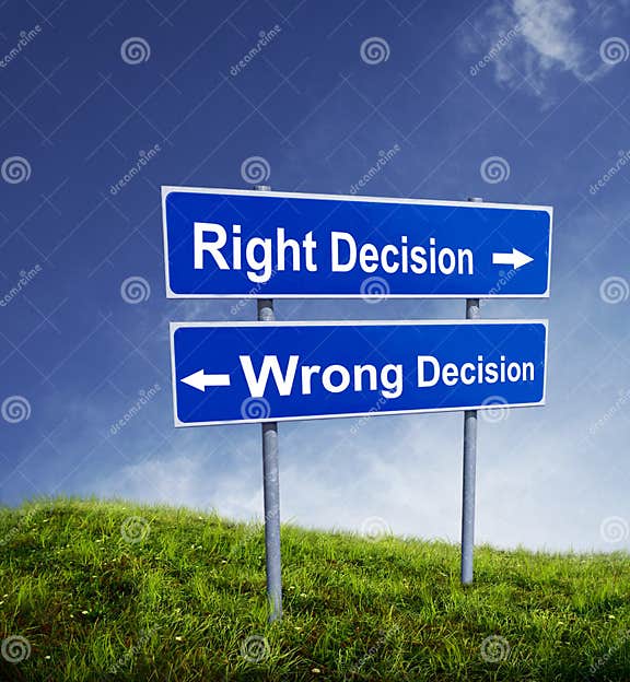 Signle: Right and Wrong Decision Stock Illustration - Illustration of ...