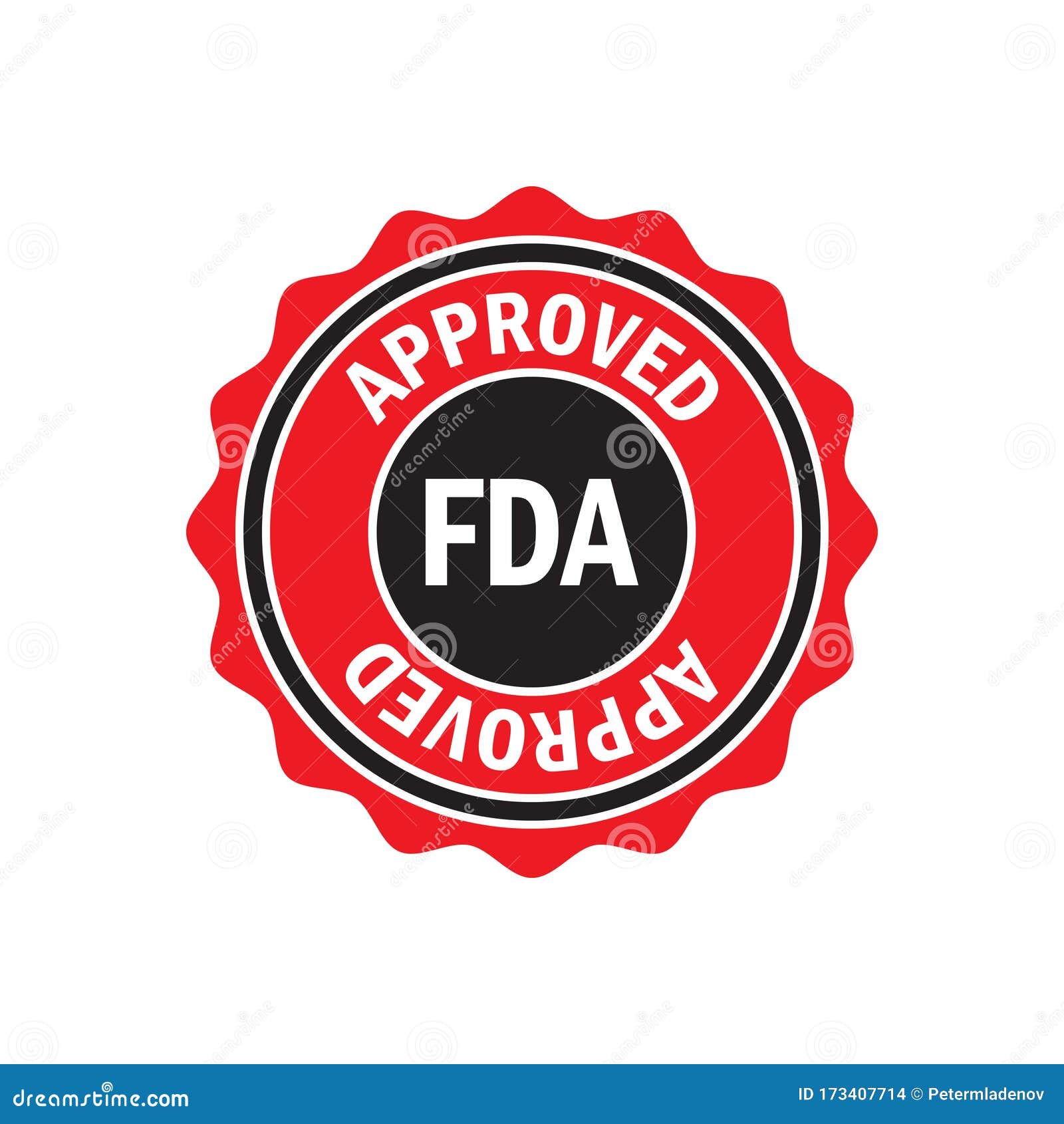 Signo Aprobado Por La Fda Sello Etiqueta Placa Logotipo Sello