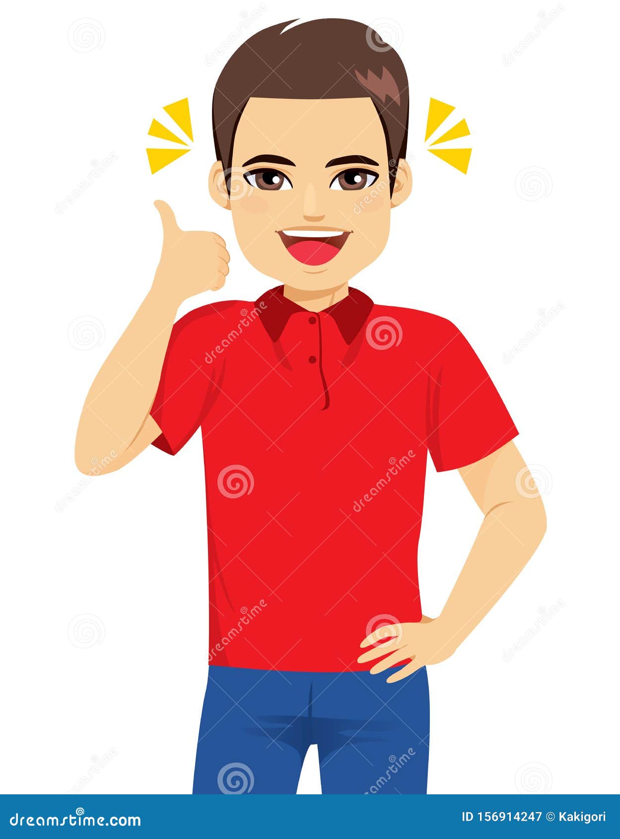 Signo bueno hombre arriba ilustración del vector. Ilustración de gesto ...