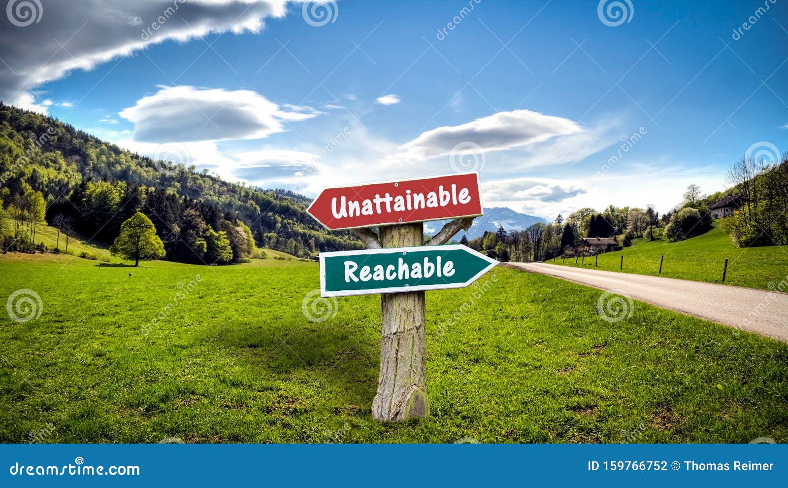 Signo De Calle a Alcanzable Versus Inalcanzable Foto de archivo ...