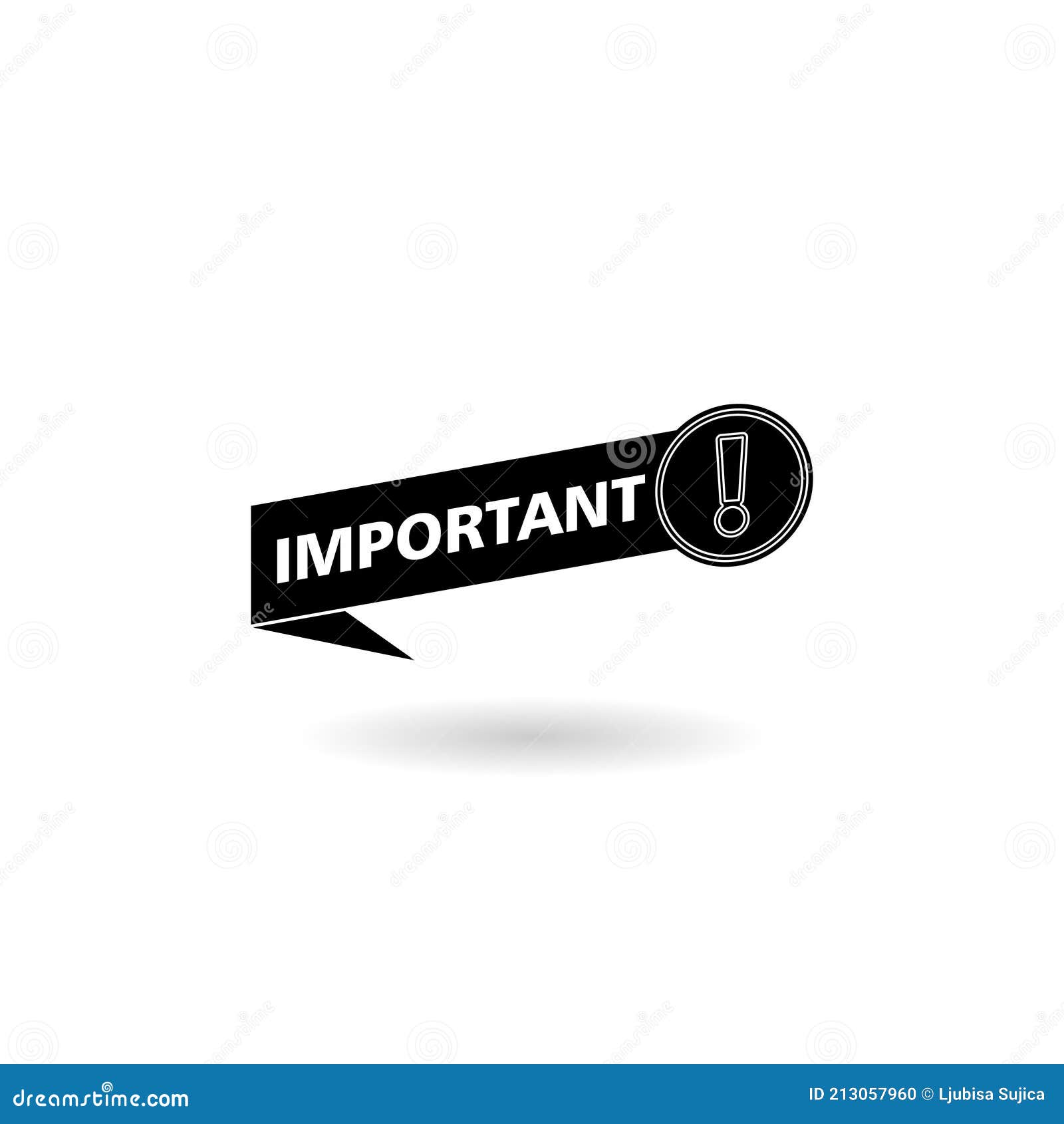 Signo De Icono Importante Simple Con Sombra Stock de ilustración ...