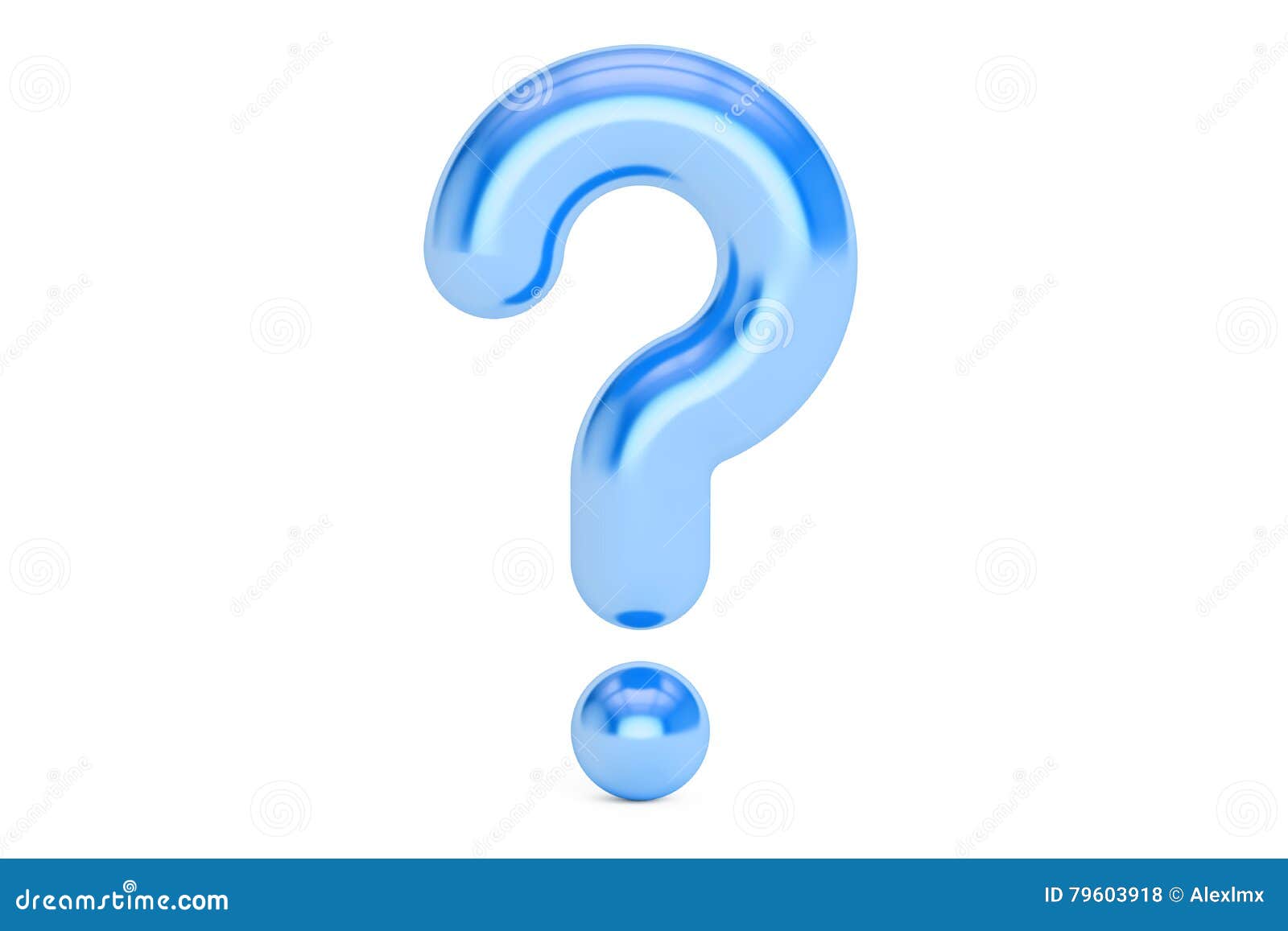 Signo De Interrogación Azul, Representación 3D Stock de ilustración ...