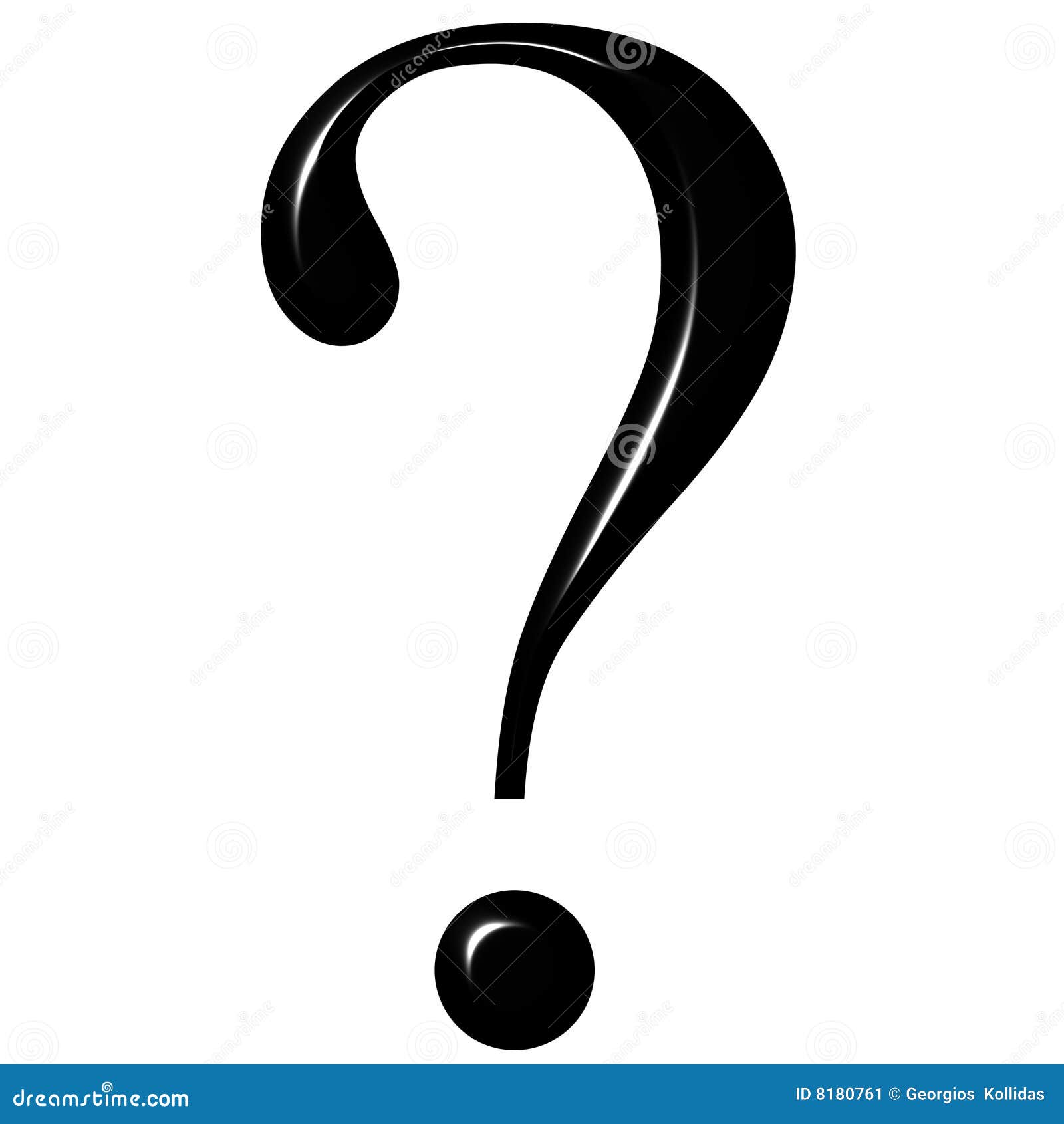 Signo De Interrogación 3d Con La Reflexión Imagen de archivo - Imagen ...