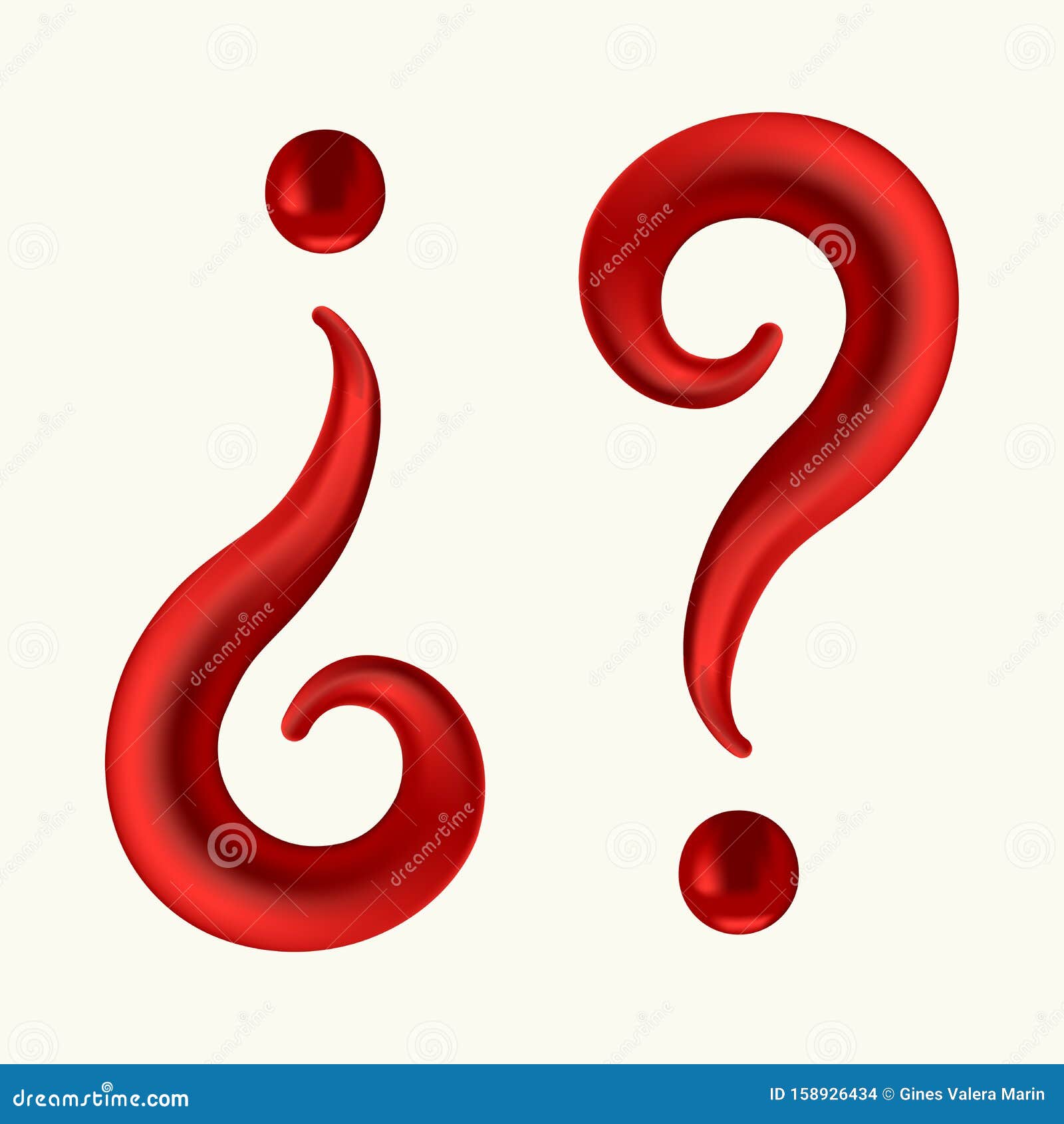 Signo De Interrogatorio En Rojo Con Luces Y Sombras Ilustración del ...