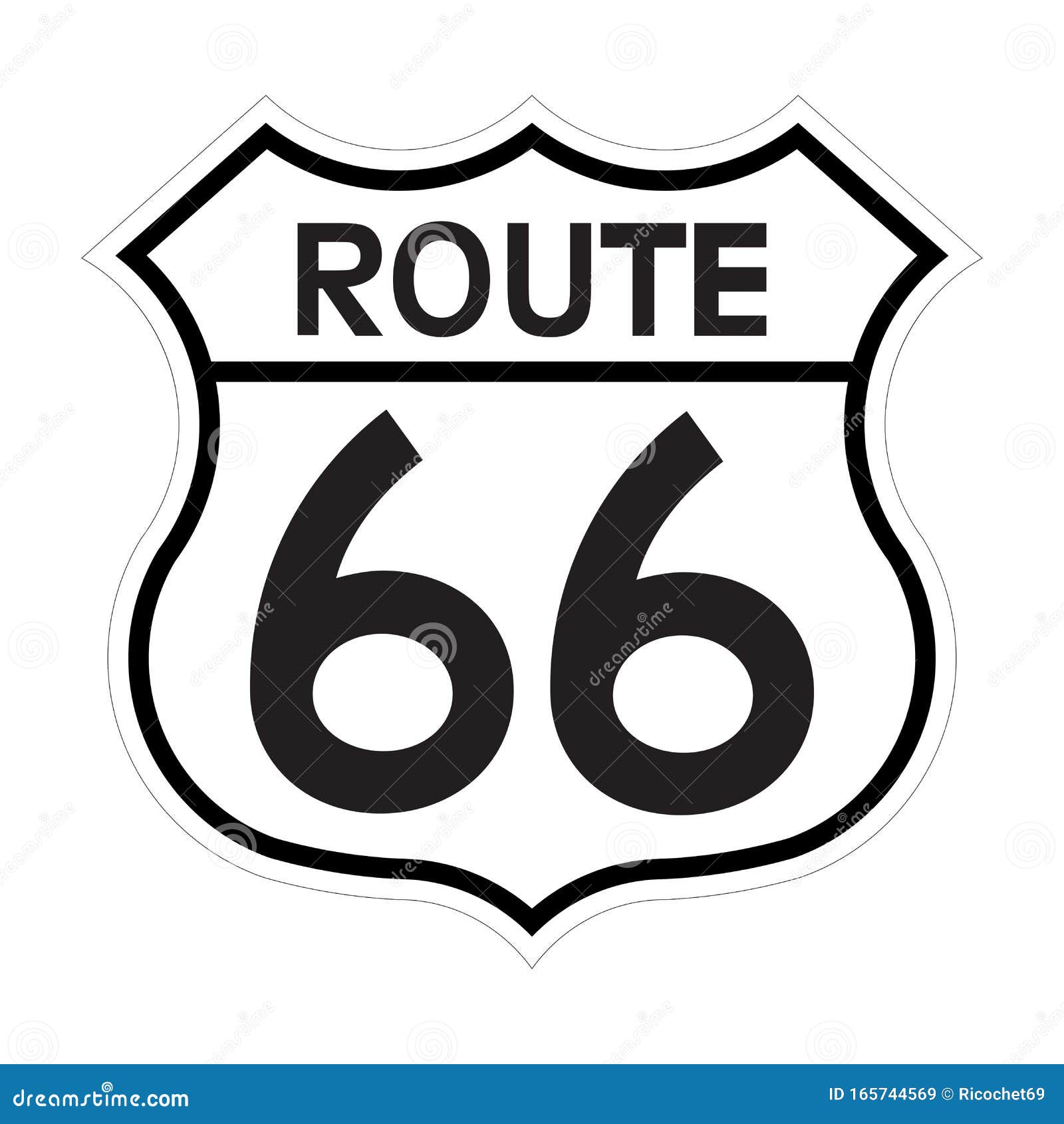 Signo de ruta 66 de EE.UU. stock de ilustración. Ilustración de ...