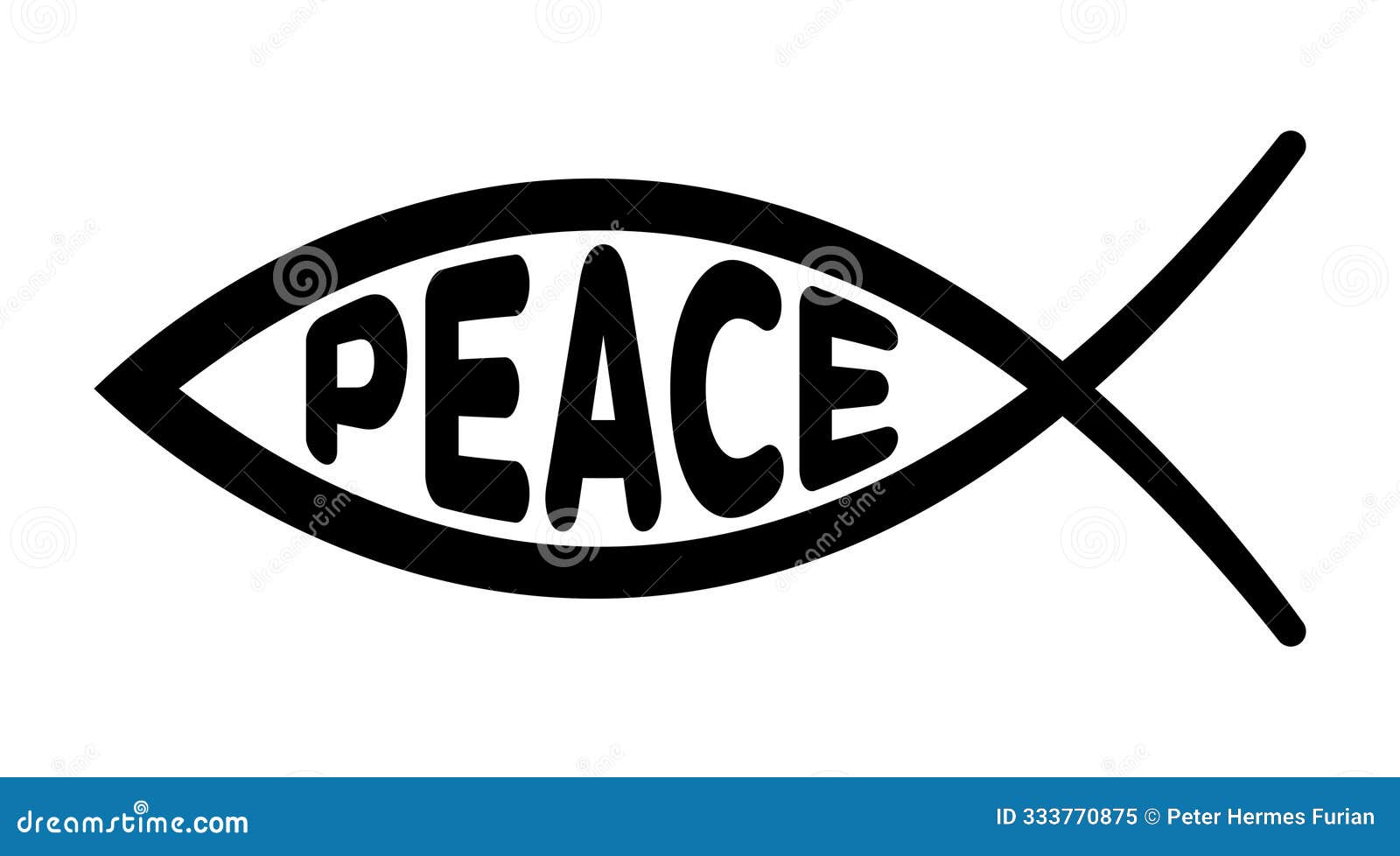 Sign of the Fish Symbol with the Word Peace in Capital Letters Stock ...