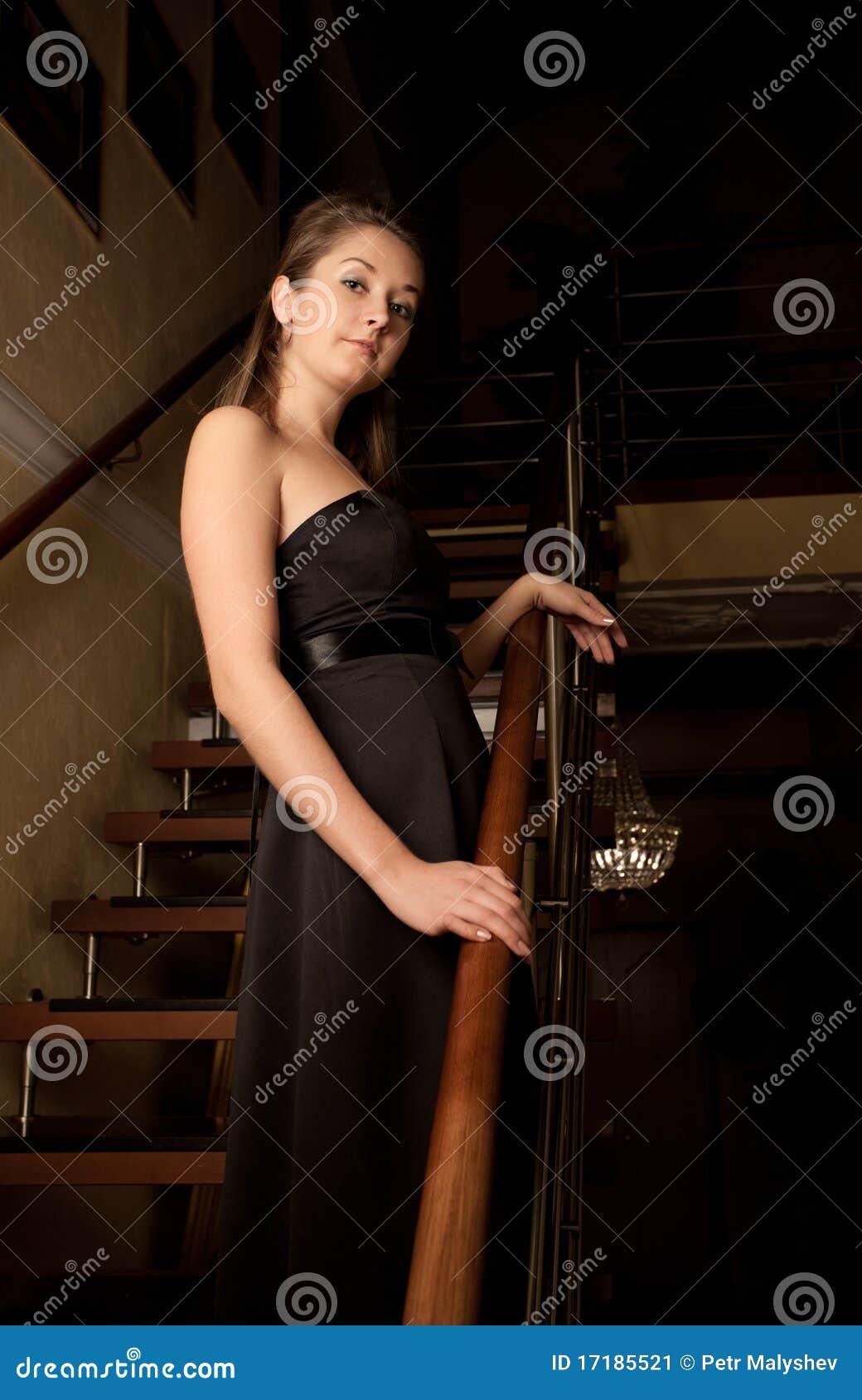 Signora Aristocratica Sulle Scale Immagine Stock - Immagine di ...