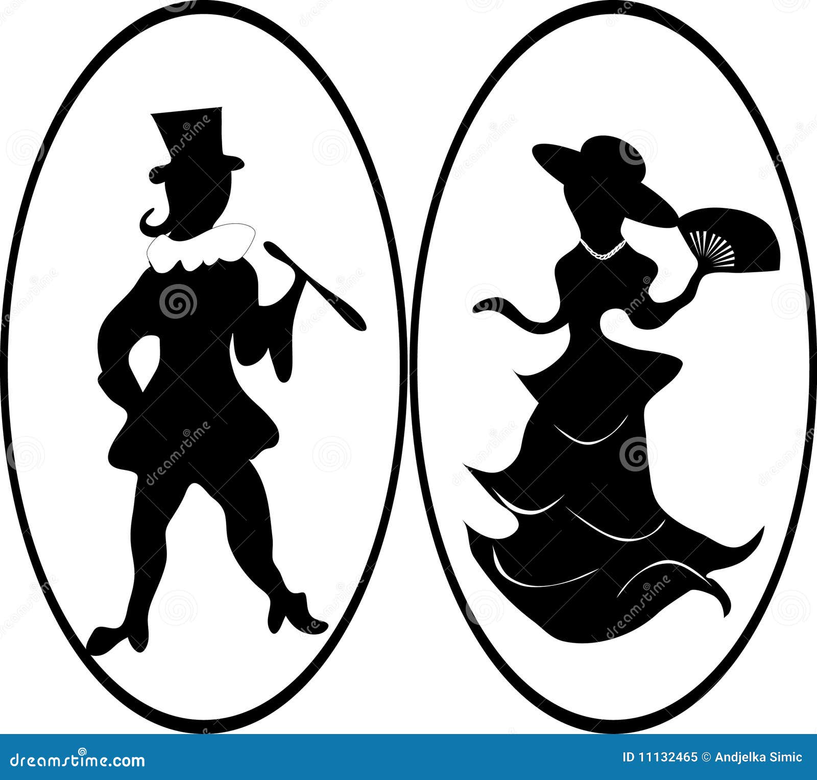 Signora e signore illustrazione vettoriale. Illustrazione di principe ...