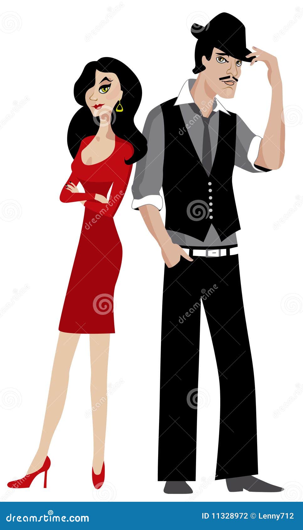 Signora E Signore Del Gruppo Illustrazione Vettoriale - Illustrazione ...