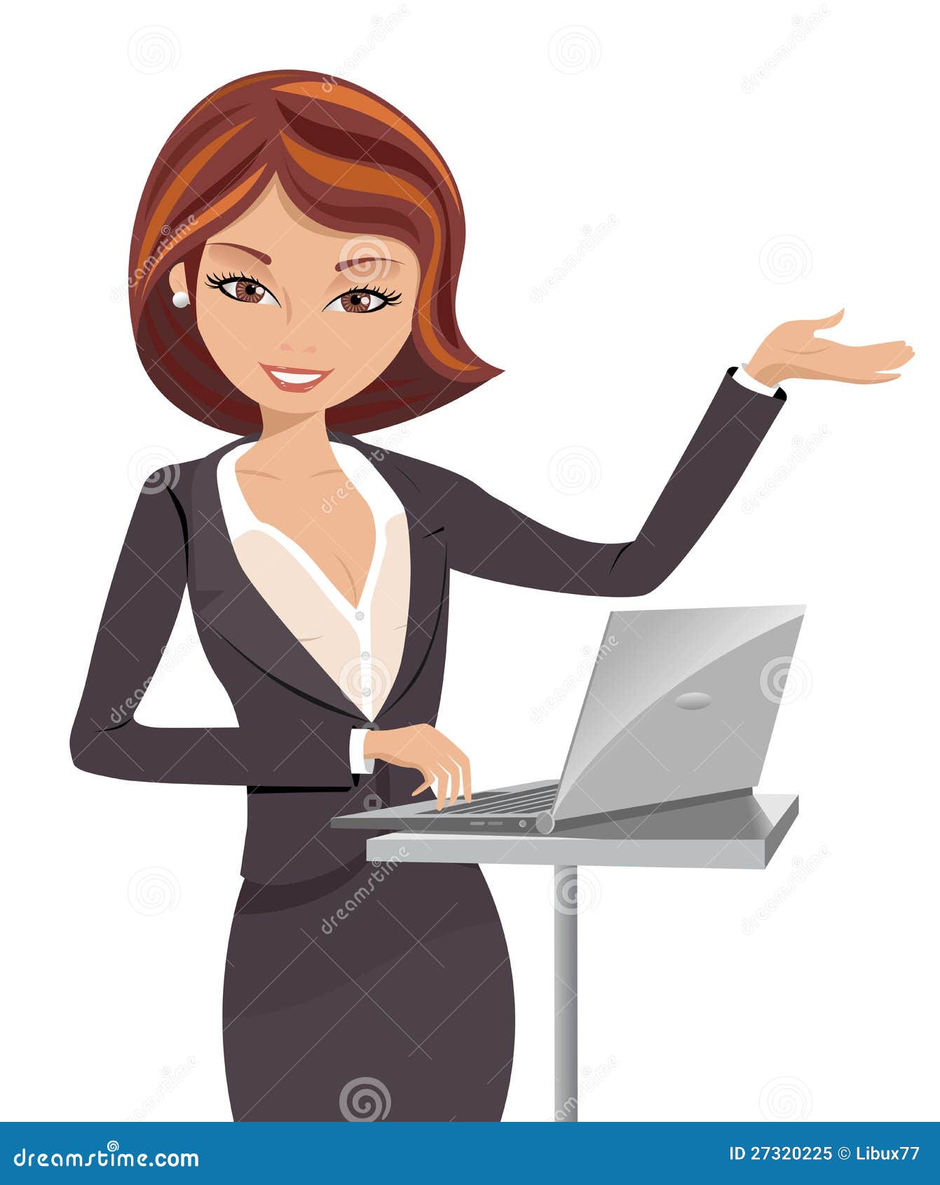 Signora Presentare Dell'ufficio Illustrazione Vettoriale ...