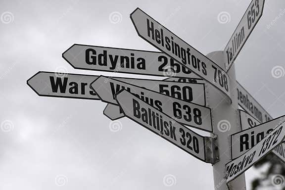 Signpost stock image. Image of directional, post, kilometers - 15816551