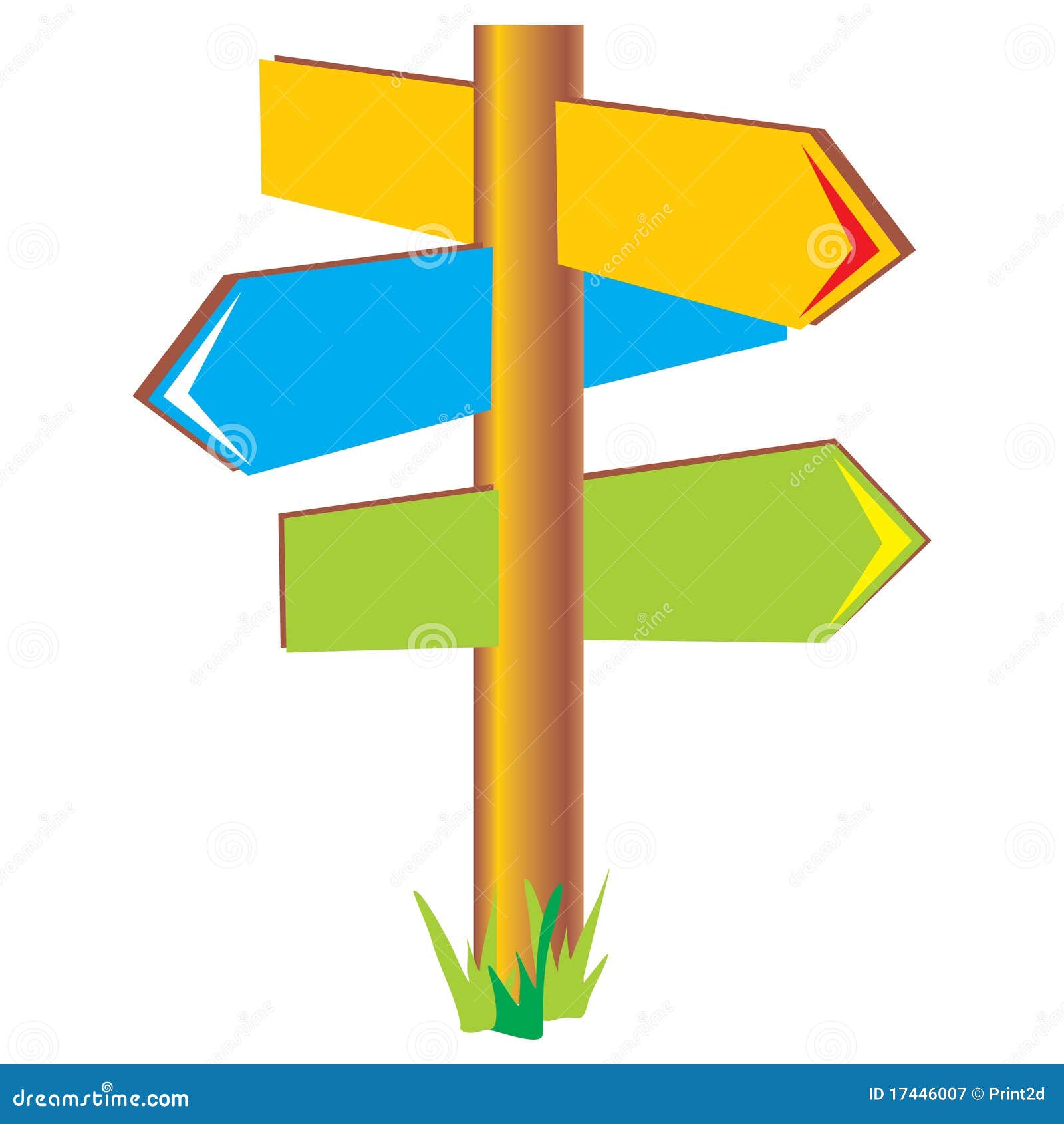 Signpost stock illustration. Illustration of plank, isolated - 17446007