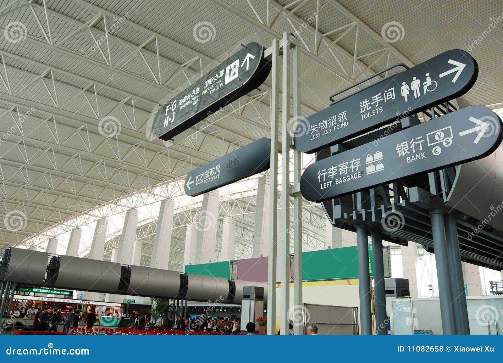 Signpost in airport stock photo. Image of interior, transportation ...