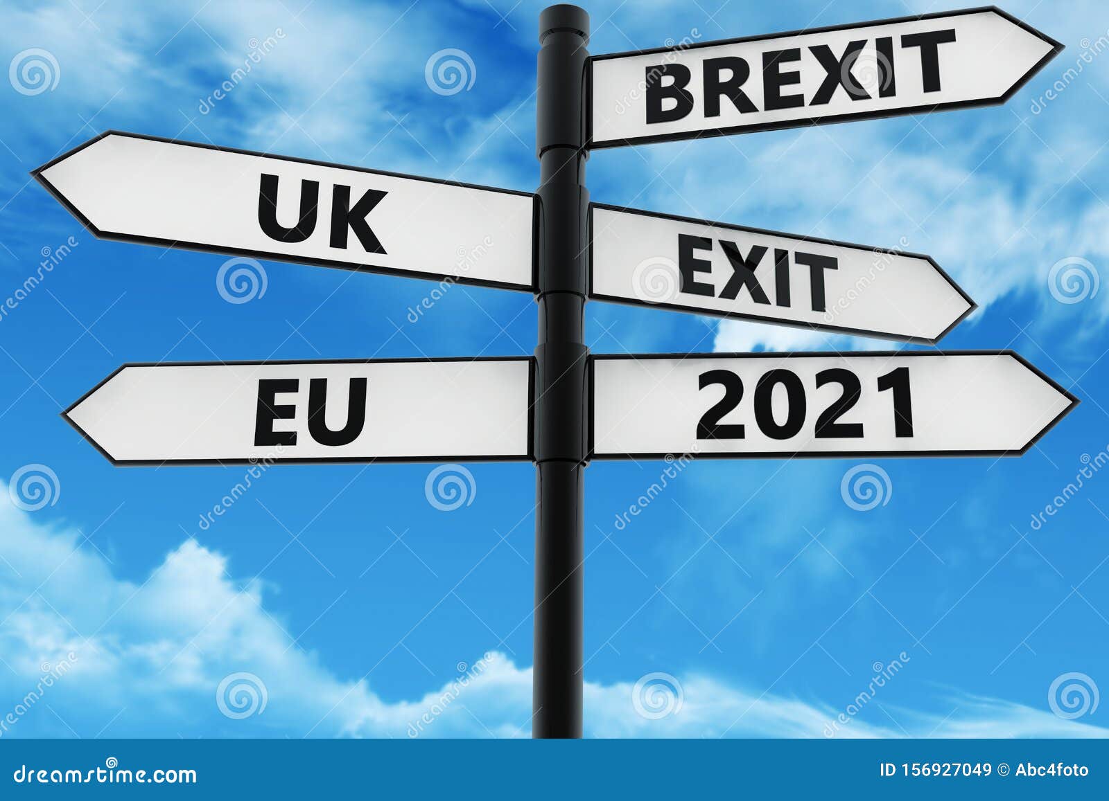 Signpost with Brexit,UK,EU,and Exit Concept in Black Color on White ...