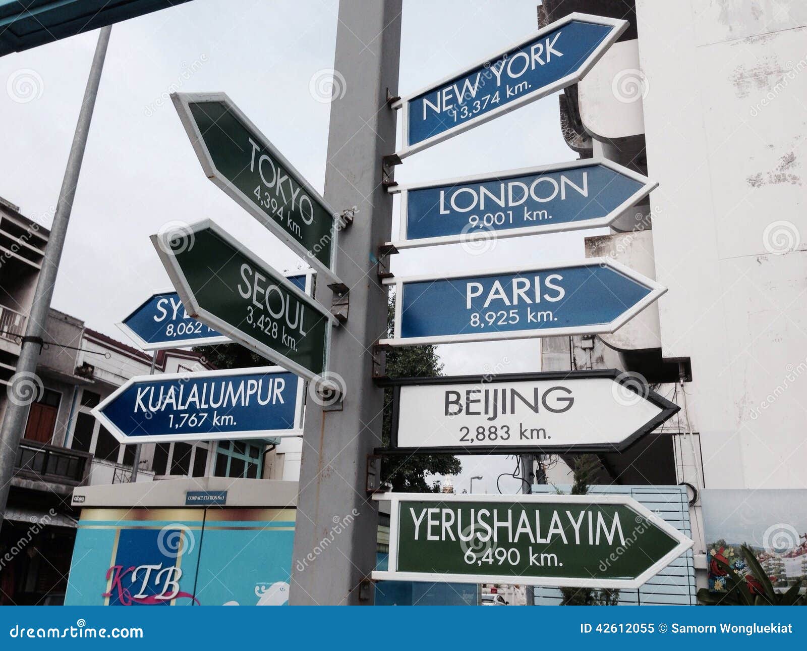 Signpost/ distance sign editorial image. Image of chic - 42612055