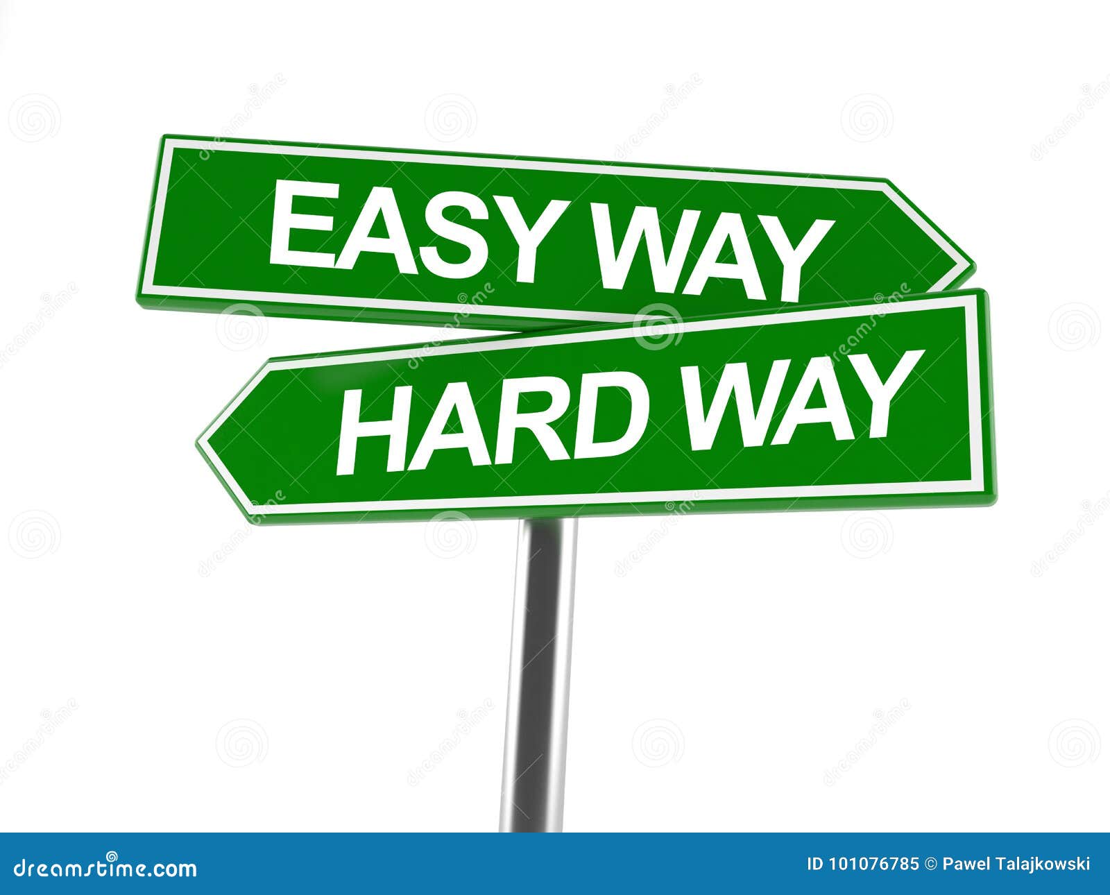 Signpost With Easy Way And Hard Way Text Stock Illustration ... Signpost With Easy Way And Hard Way Text Stock Illustration ...