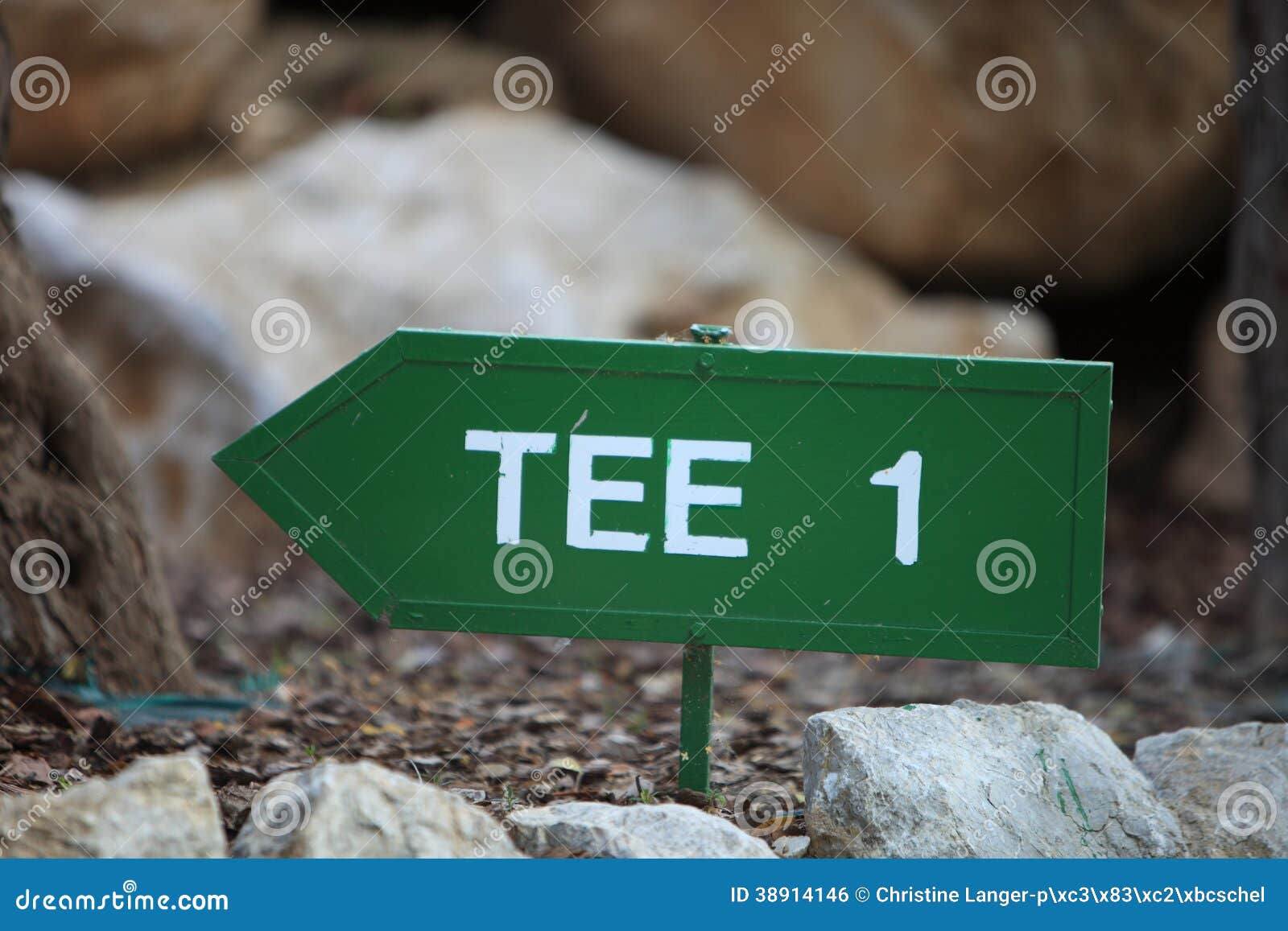 Signpost for the First Tee on a Golf Course Stock Photo - Image of ...