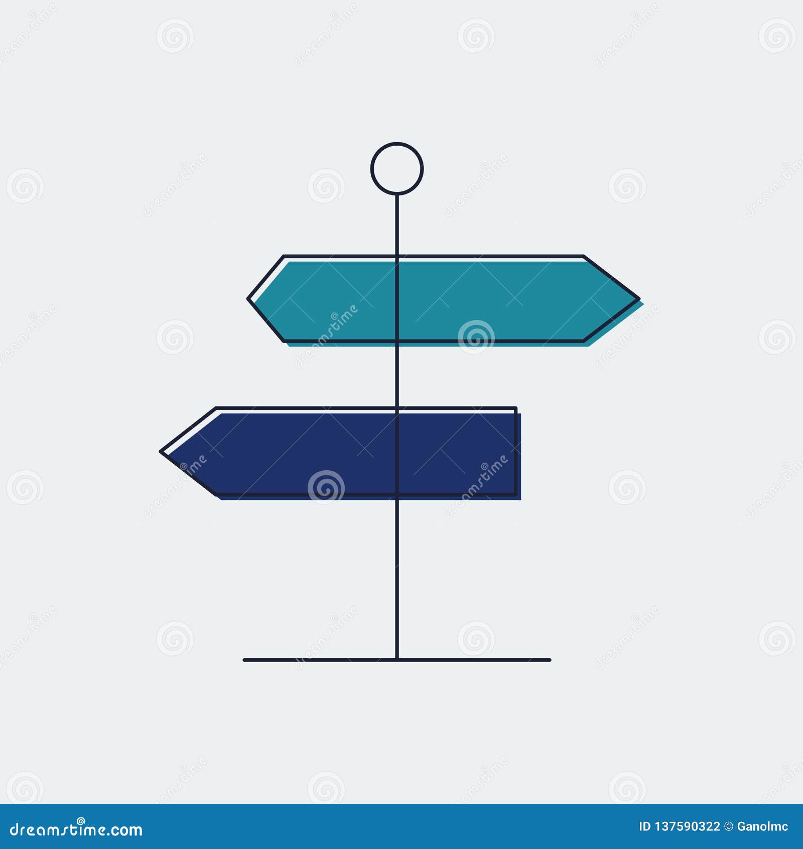 Signpost Flat Line Icon.Graphic Design.Vector Illustration Stock Vector ...