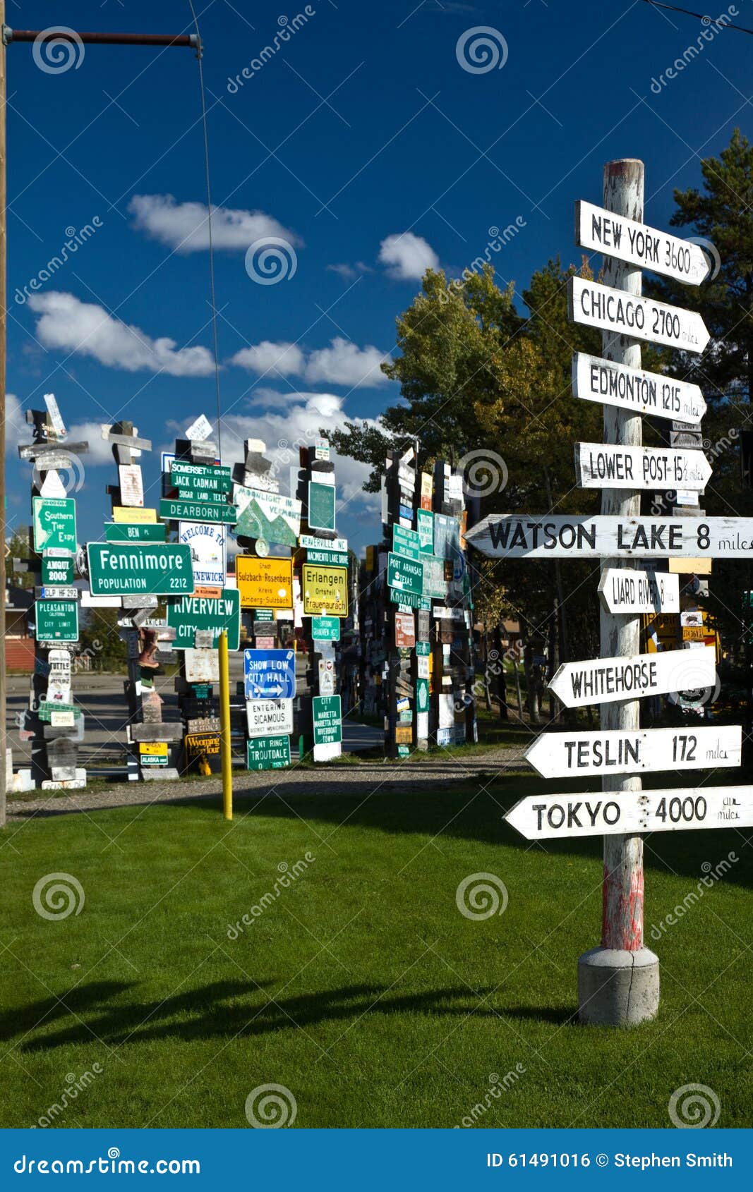 Signpost Forest, Watson Lake, Yukon Stock Photo - Image of canada ...