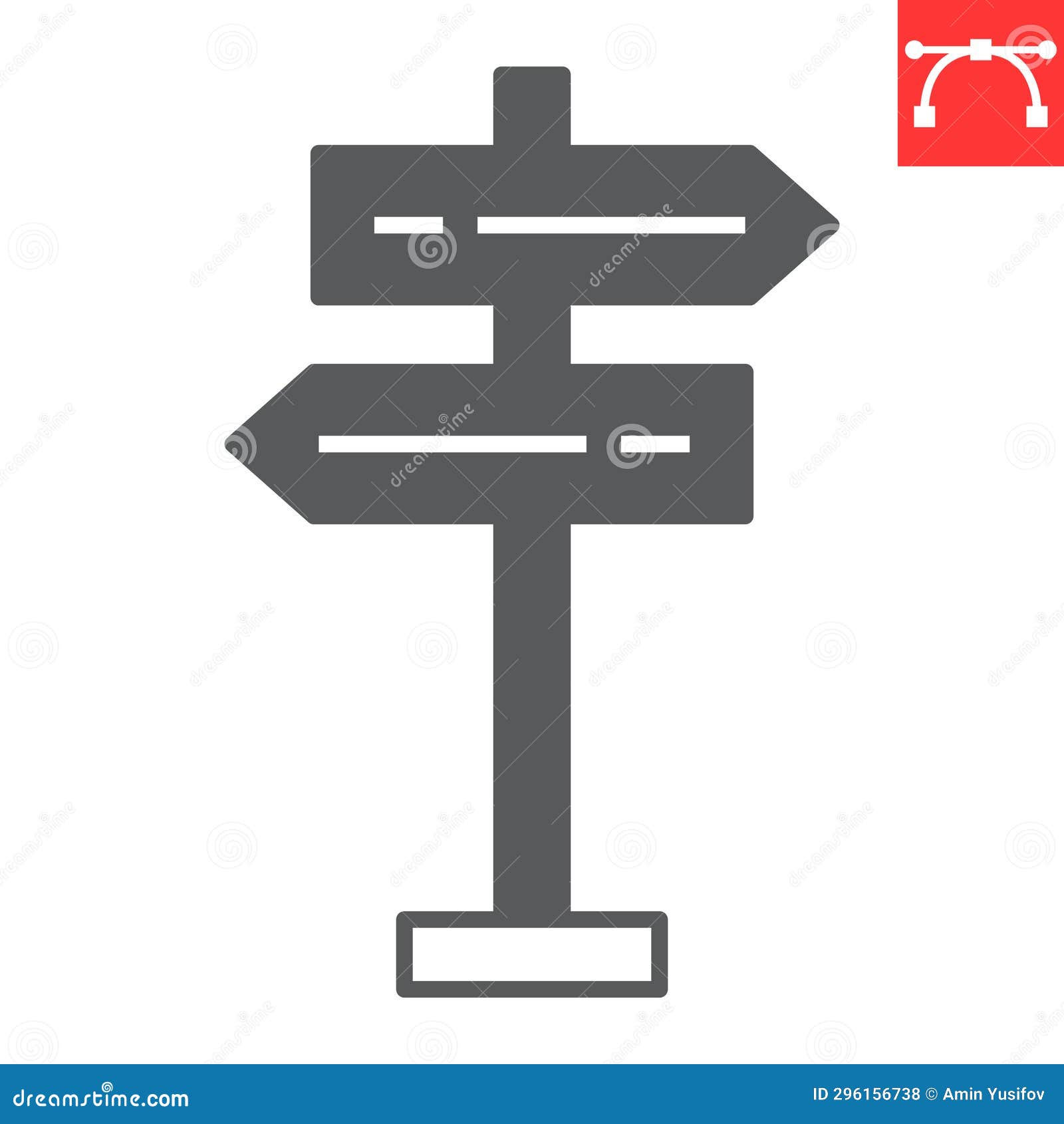 Signpost glyph icon stock illustration. Illustration of flat - 296156738