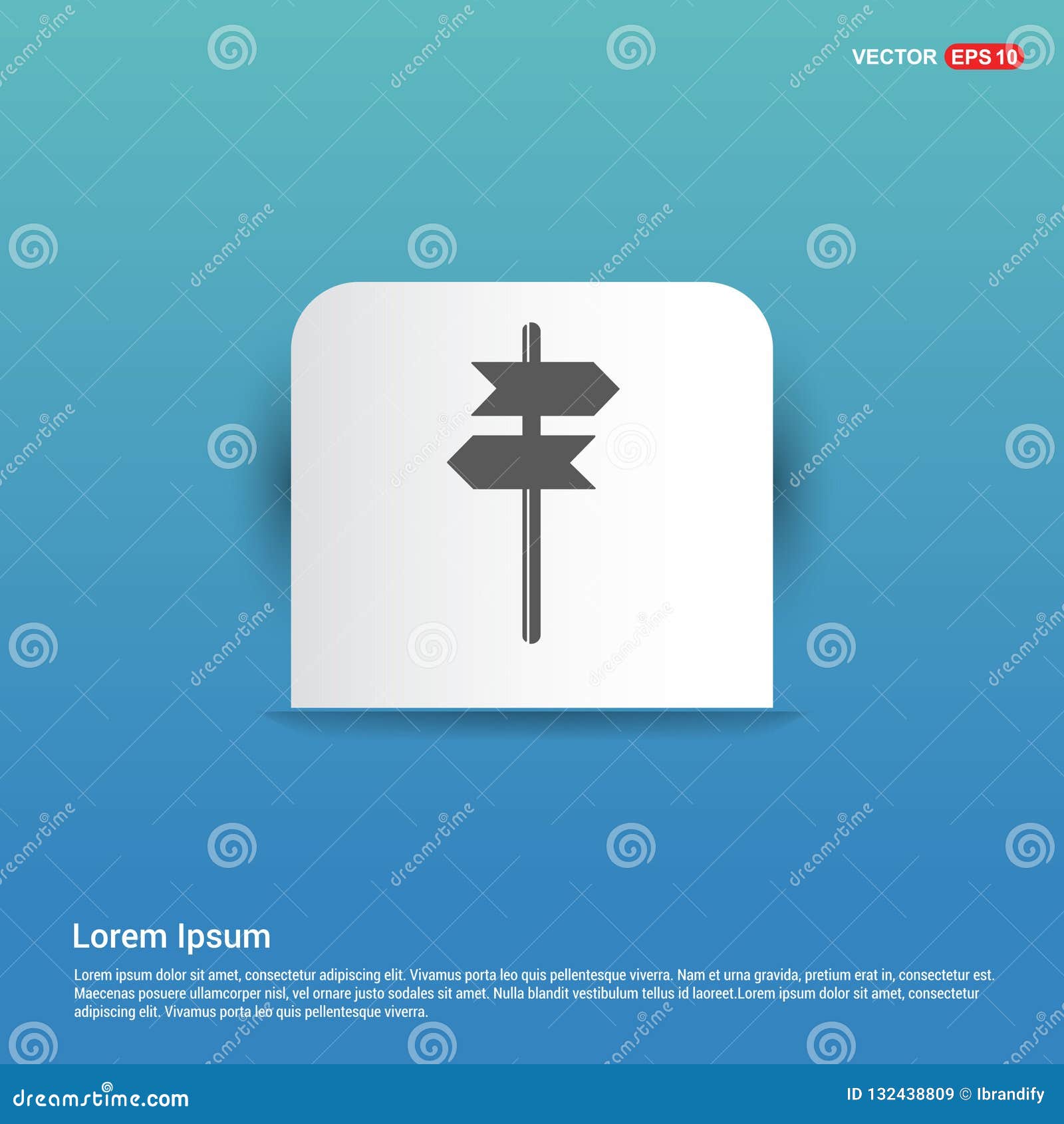 Signpost Icon - Blue Sticker Button Stock Vector - Illustration of ...