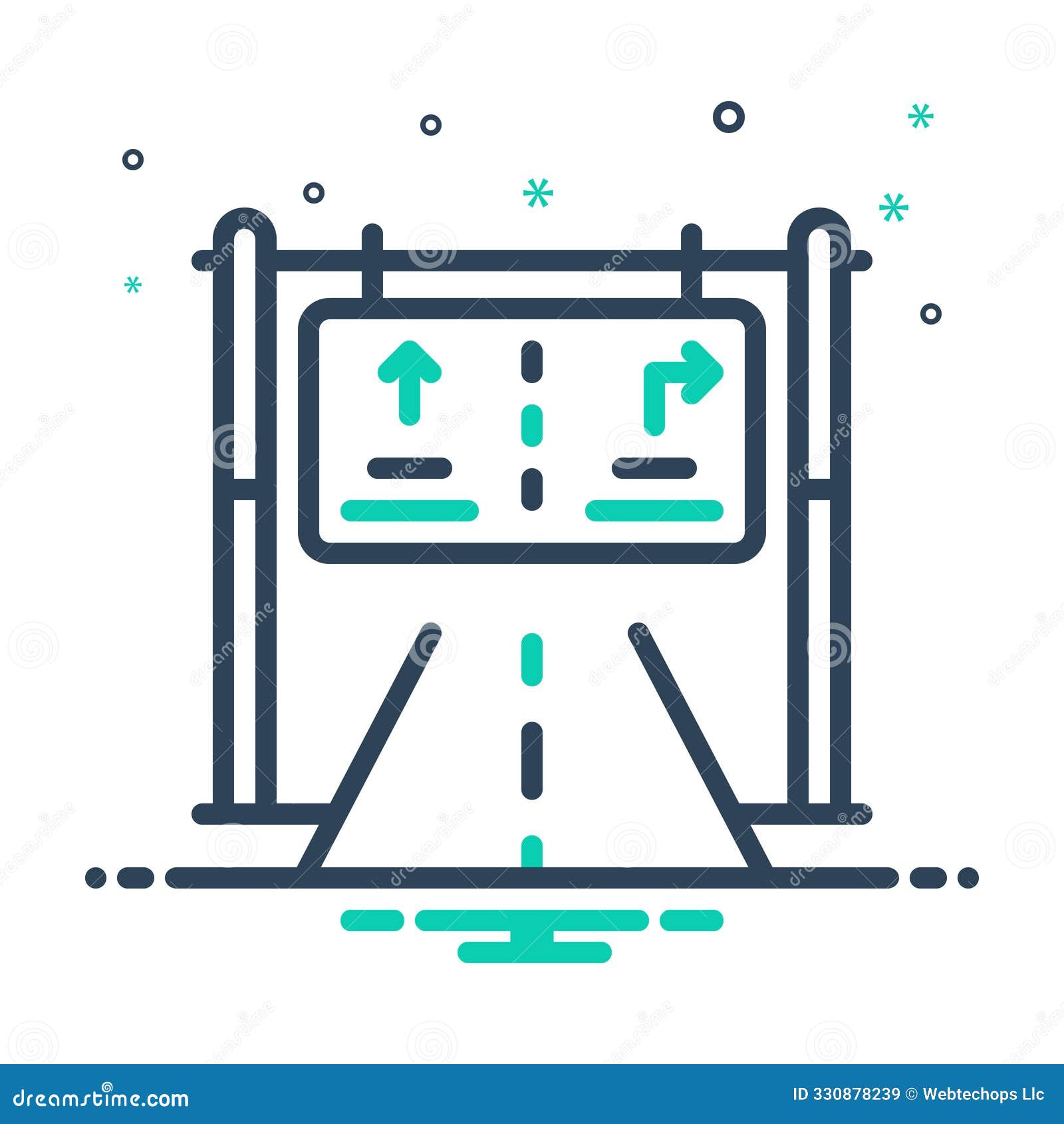 Mix Icon for Signpost, Direction and Road Stock Illustration ...