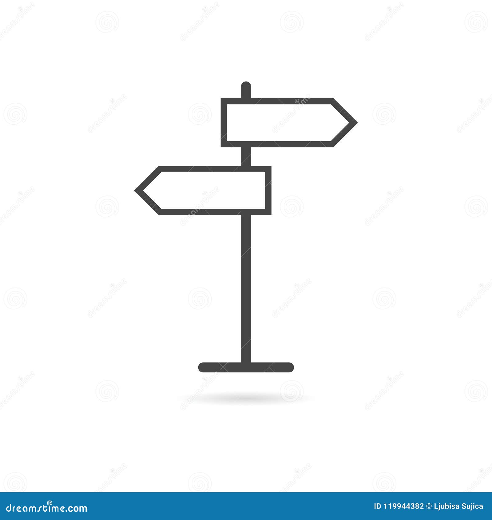 Signpost Icon or Logo Line Art Style Stock Vector - Illustration of ...