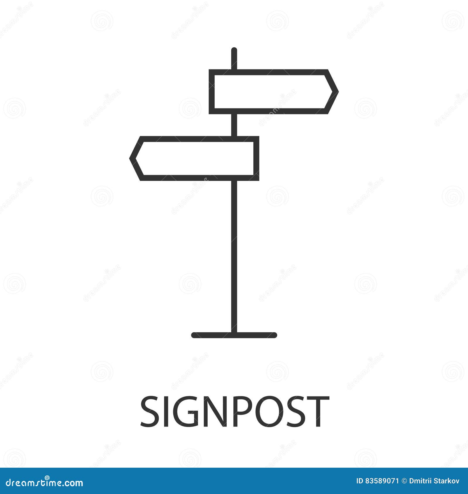Signpost Icon or Logo Line Art Style. Stock Vector - Illustration of ...