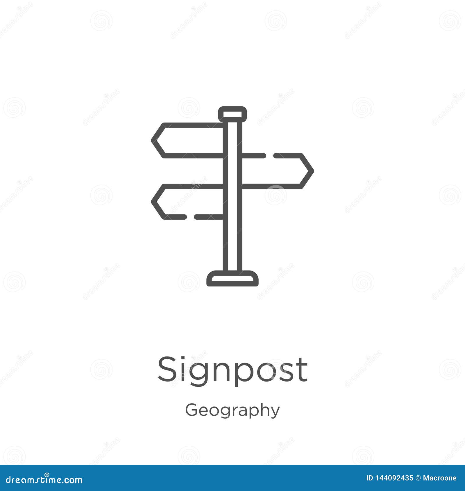 Signpost Icon Vector from Geography Collection. Thin Line Signpost ...