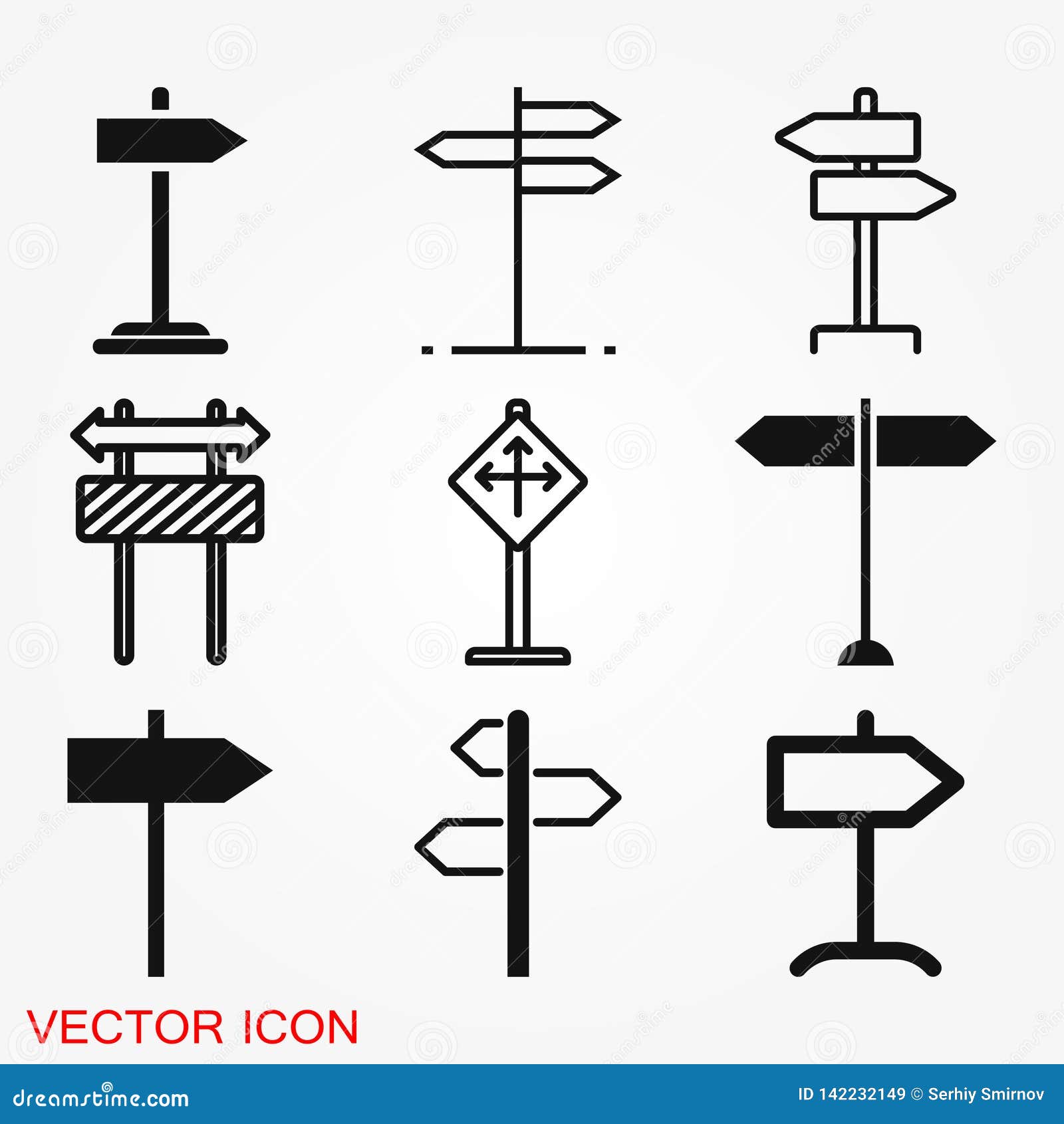 Signpost Icon Vector Sign Symbol for Design Stock Illustration ...