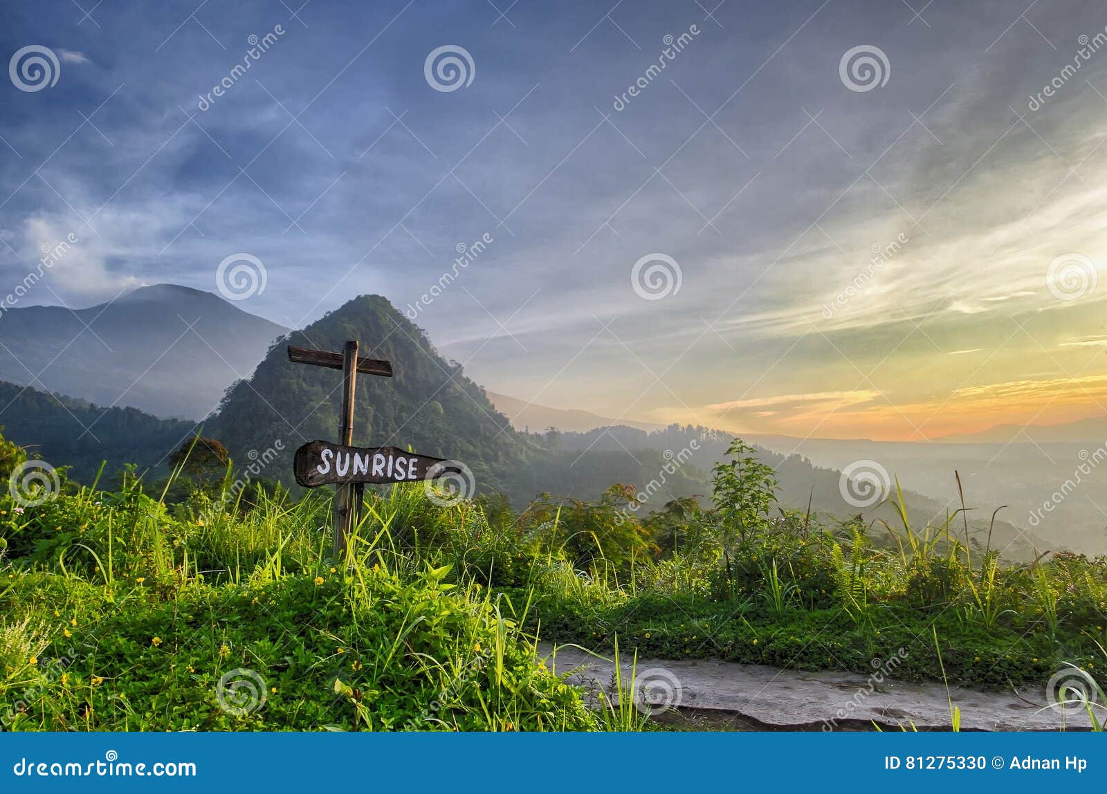 Signpost Indicating the Direction of the Rising Sun Stock Photo - Image ...