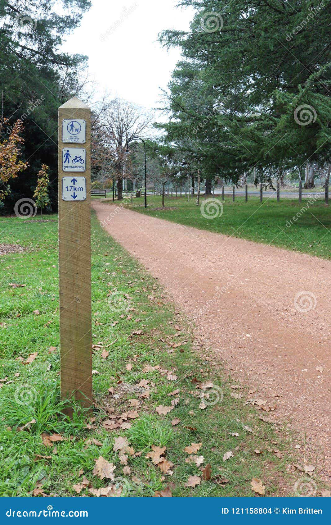 Shared Walking And Cycling Nature Trail Sign Stock Photo ...