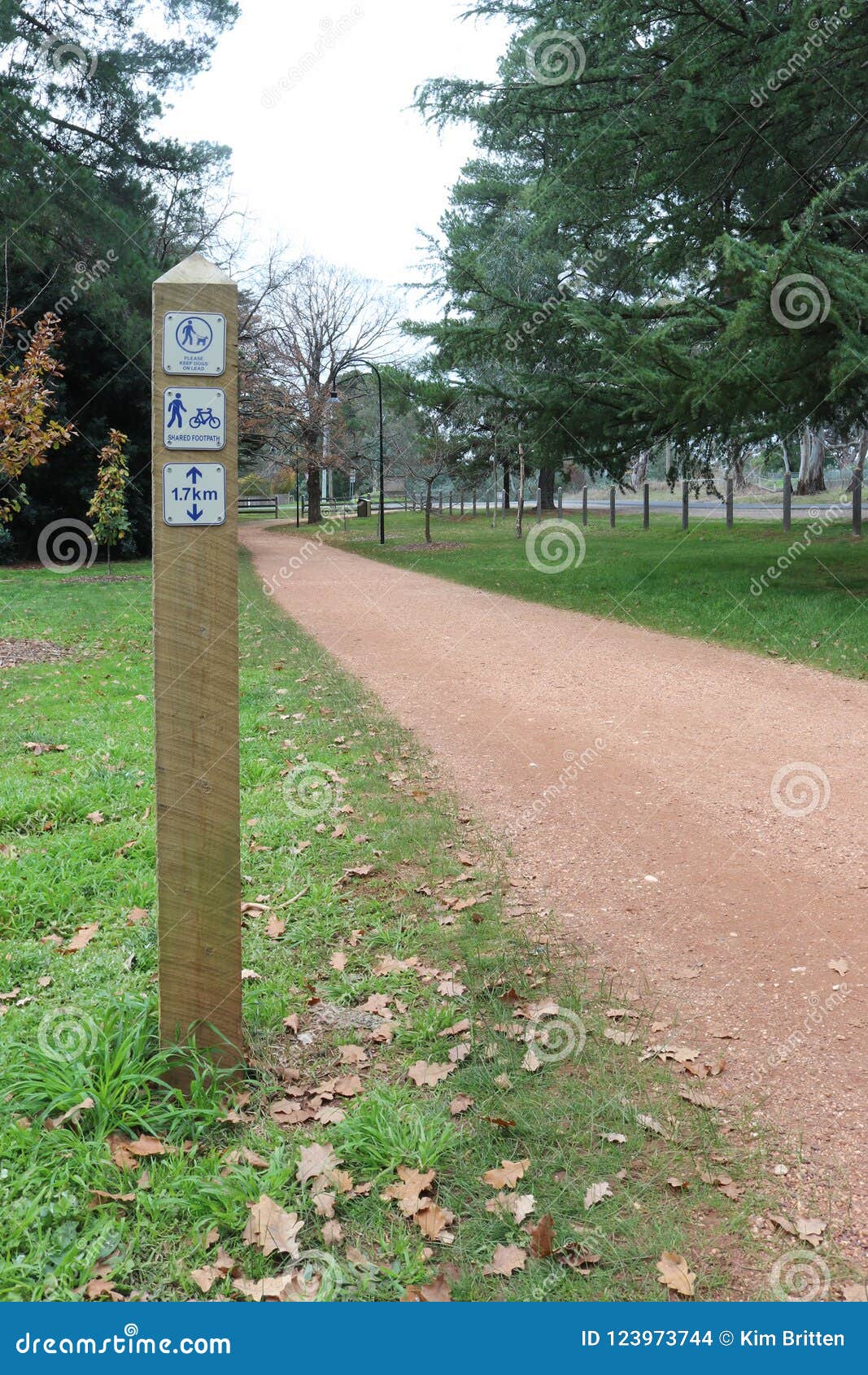 Shared Walking And Cycling Nature Trail Sign Stock Photo ...