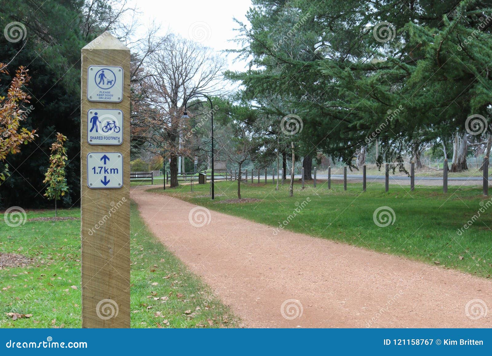 Shared Walking And Cycling Nature Trail Sign Stock Photo ...