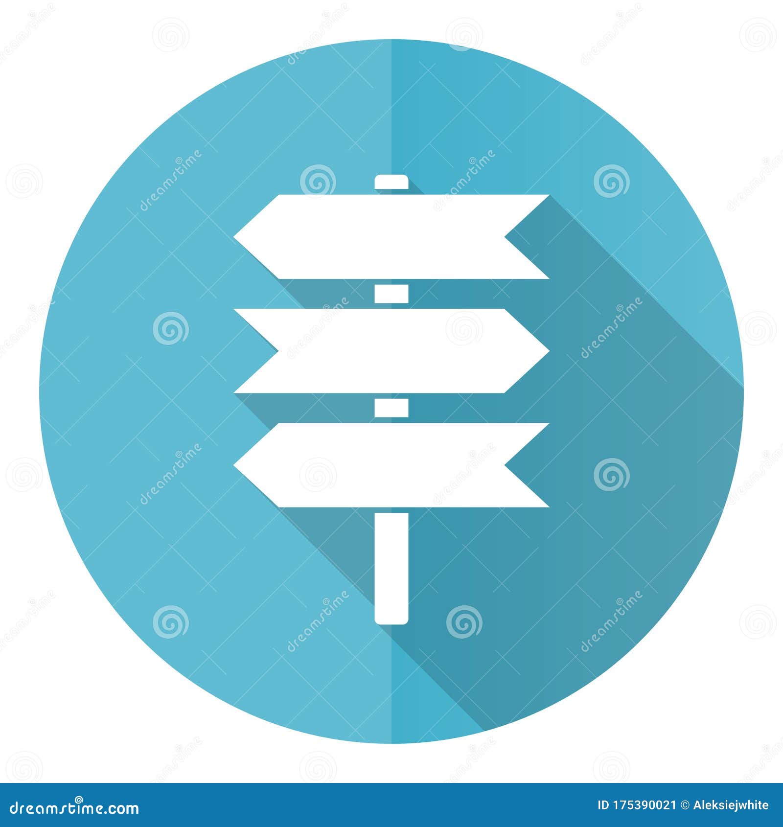 Signpost, Information, Post Blue Round Flat Design Vector Icon Isolated ...