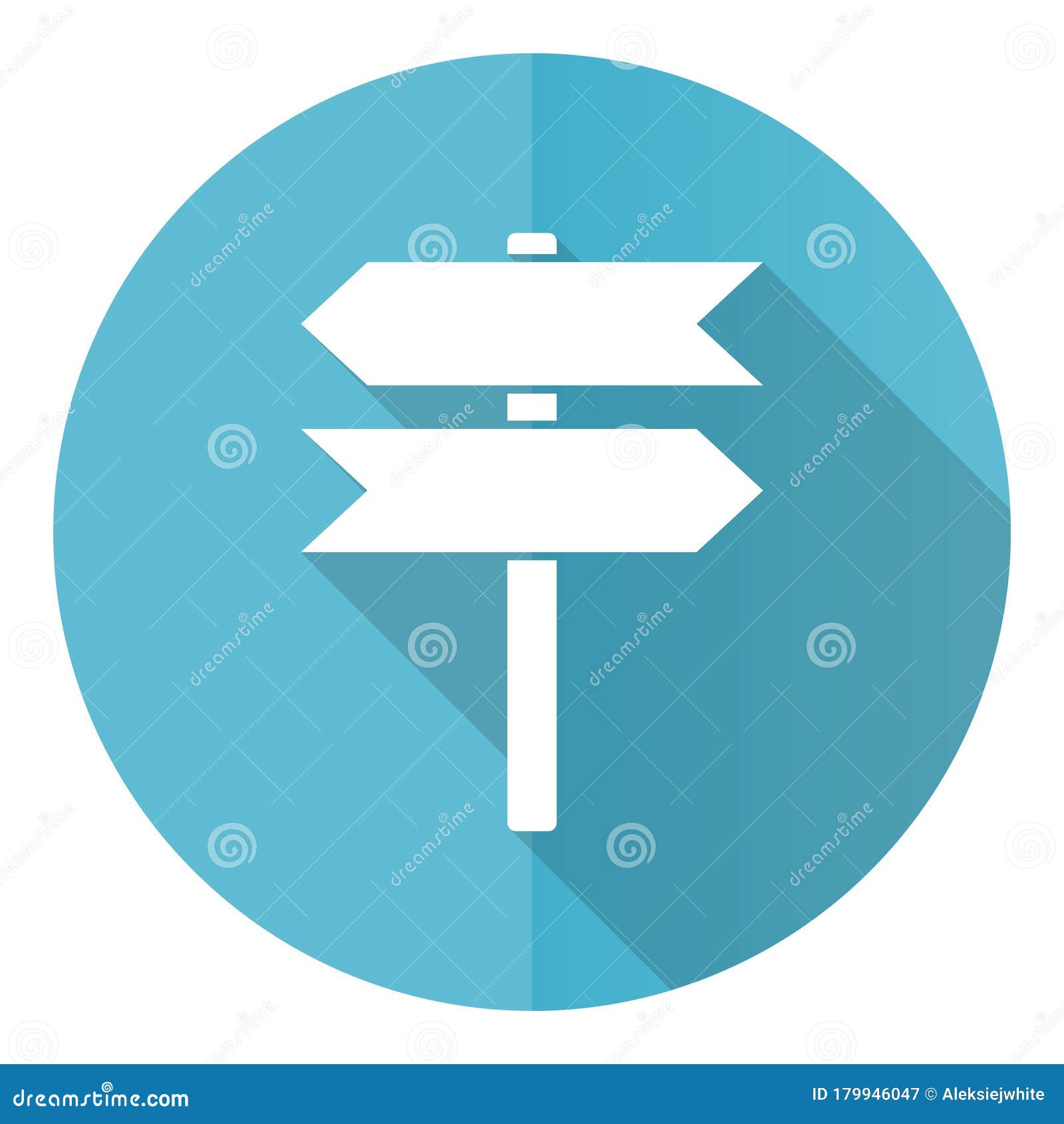 Signpost, Information, Post Blue Round Flat Design Vector Icon Isolated ...